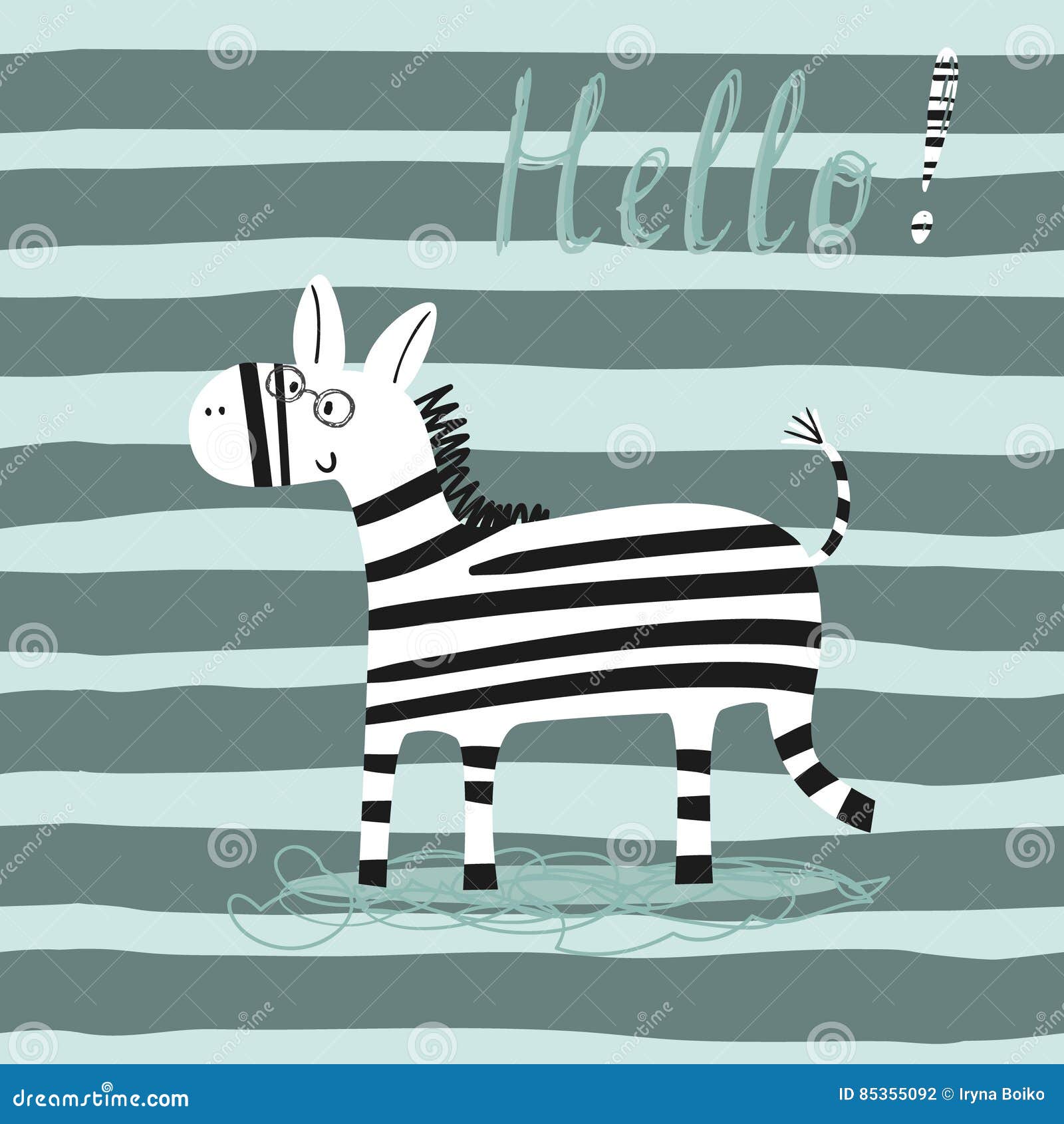Cartoon zebra vector print stock vector. Illustration of cartoon - 85355092