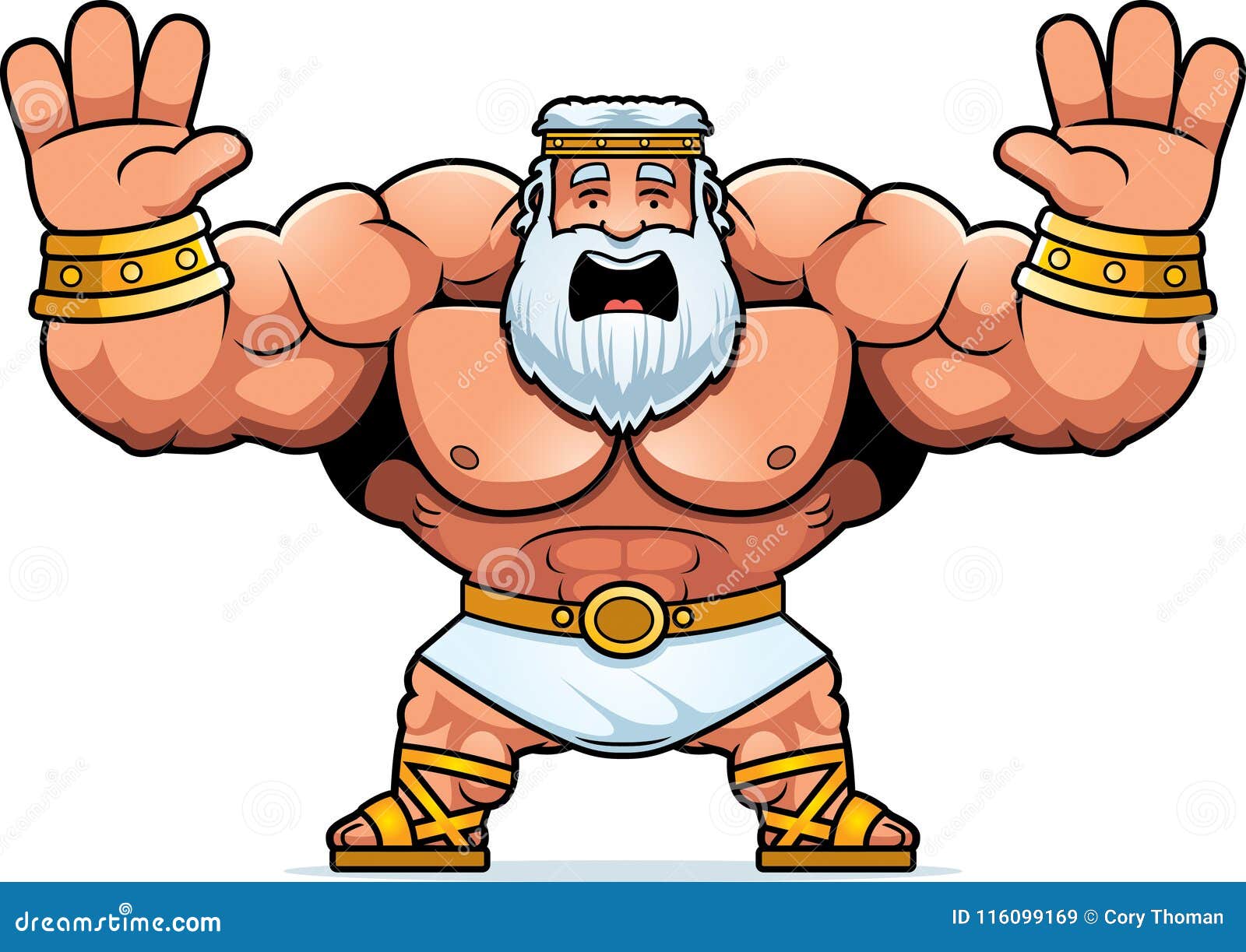 Cartoon Zeus Scared stock vector. Illustration of muscular - 116099169