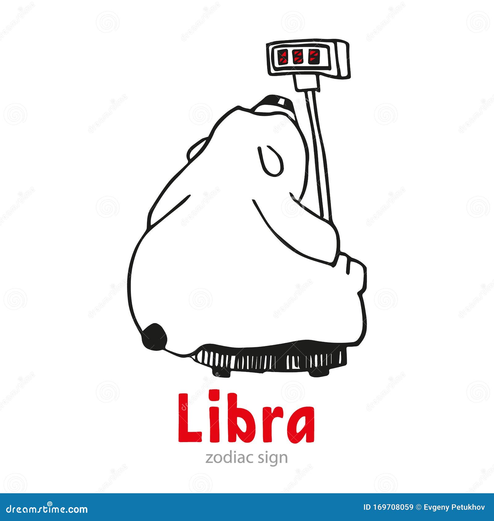 Cartoon Zodiac Sign Libra. Vector Stock Vector - Illustration of ...