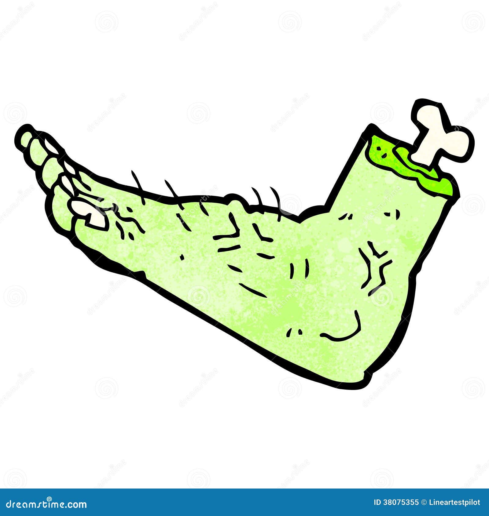 Cartoon zombie foot stock illustration. Illustration of crazy - 38075355