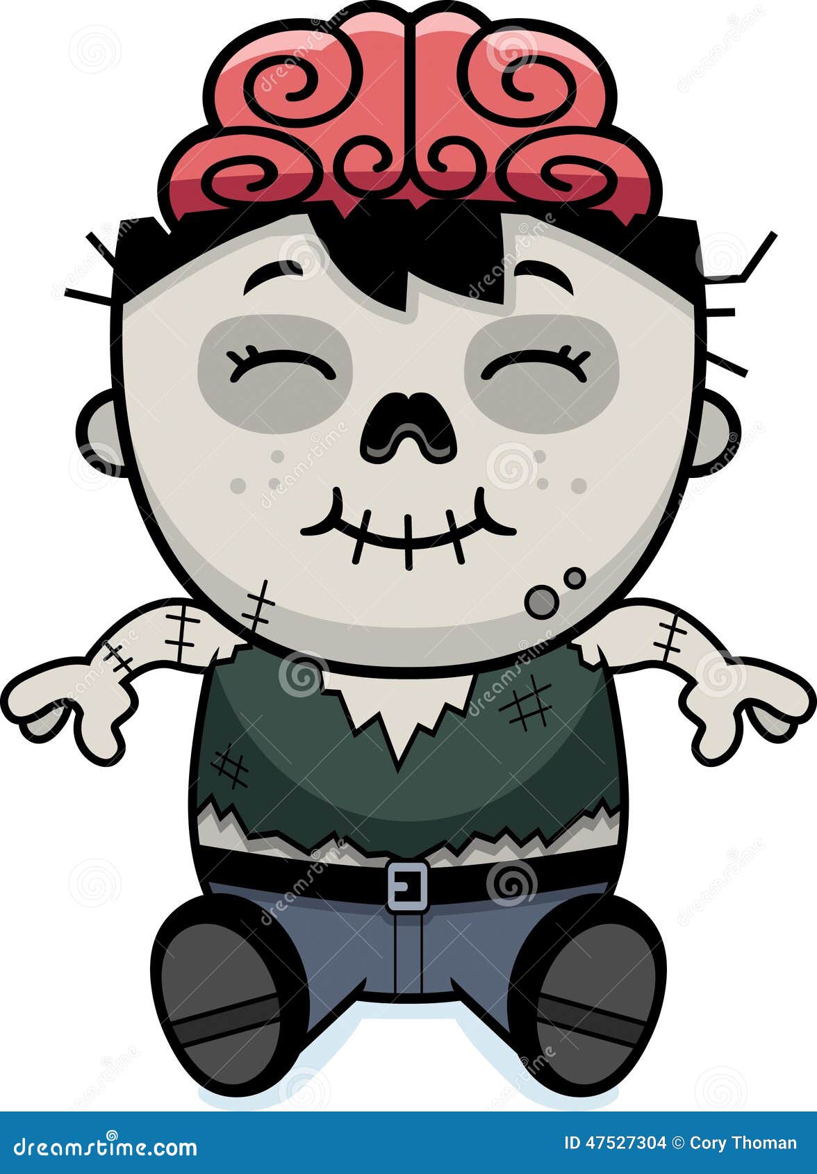 Cartoon Zombie Sitting stock vector. Illustration of dead - 47527304