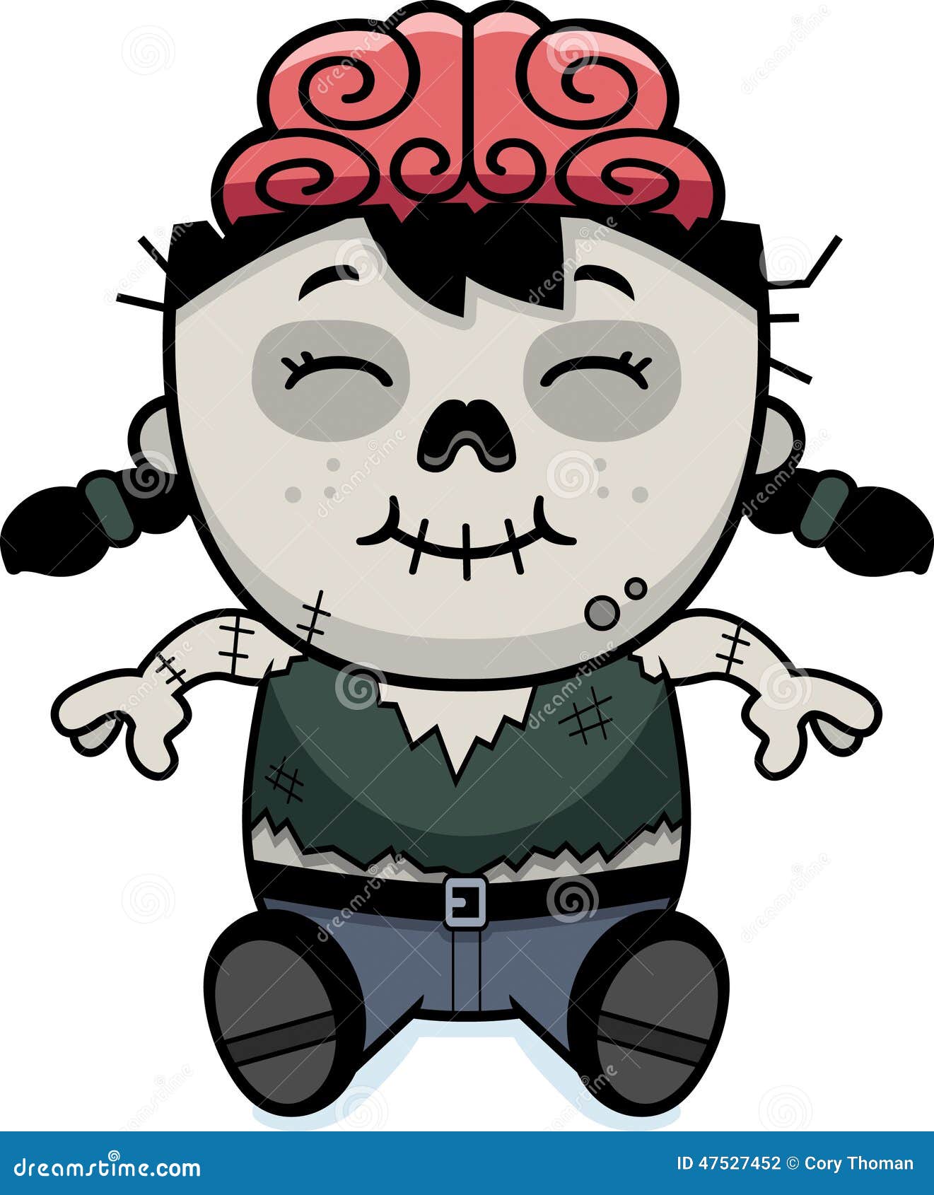 Cartoon Zombie Sitting stock vector. Illustration of undead - 47527452