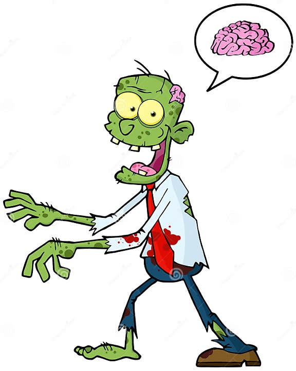 Cartoon Zombie and Speech Bubble Stock Vector - Illustration of ...