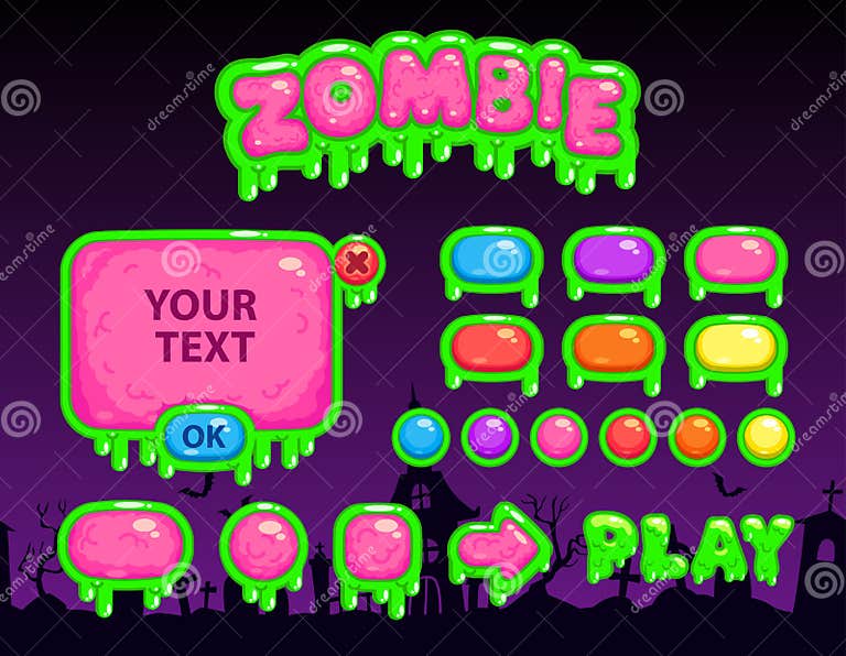 Cartoon Zombie User Interface Stock Illustration - Illustration of ...