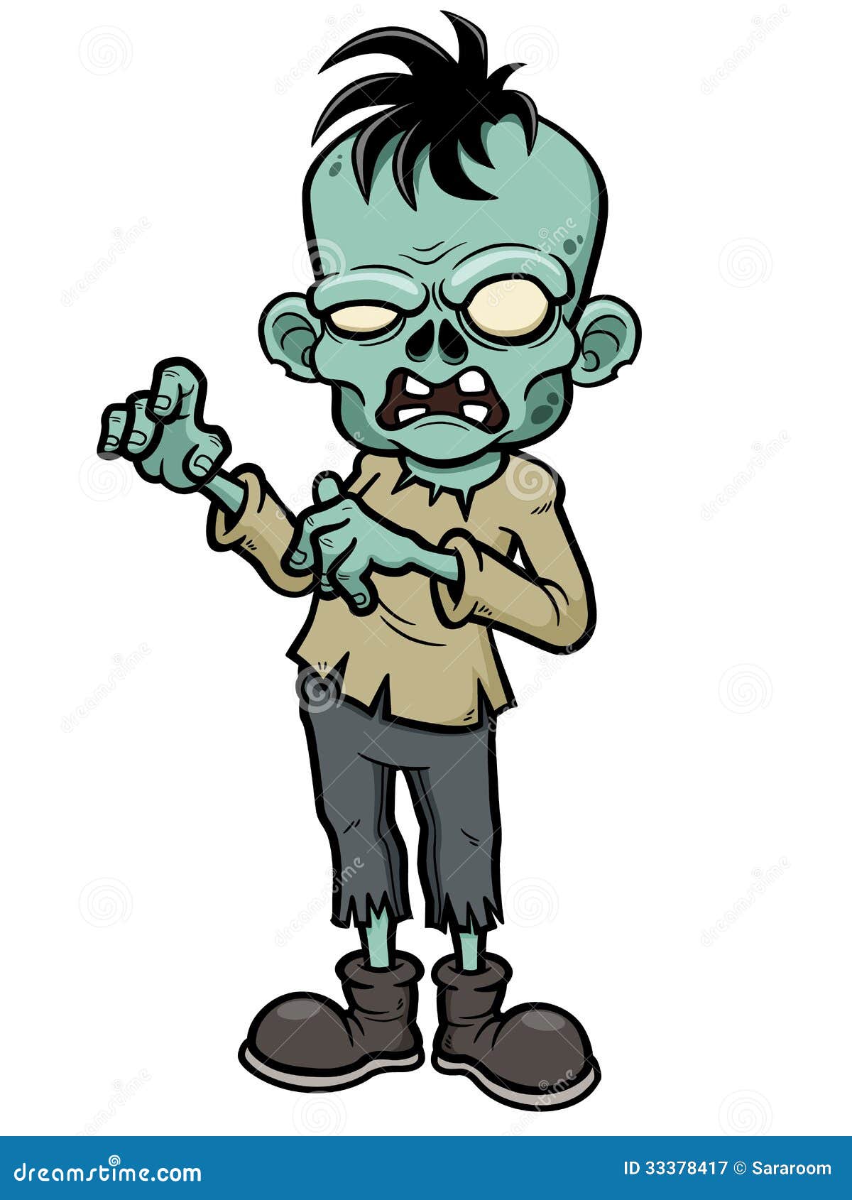 Cartoon zombie stock vector. Illustration of brains, walking - 33378417