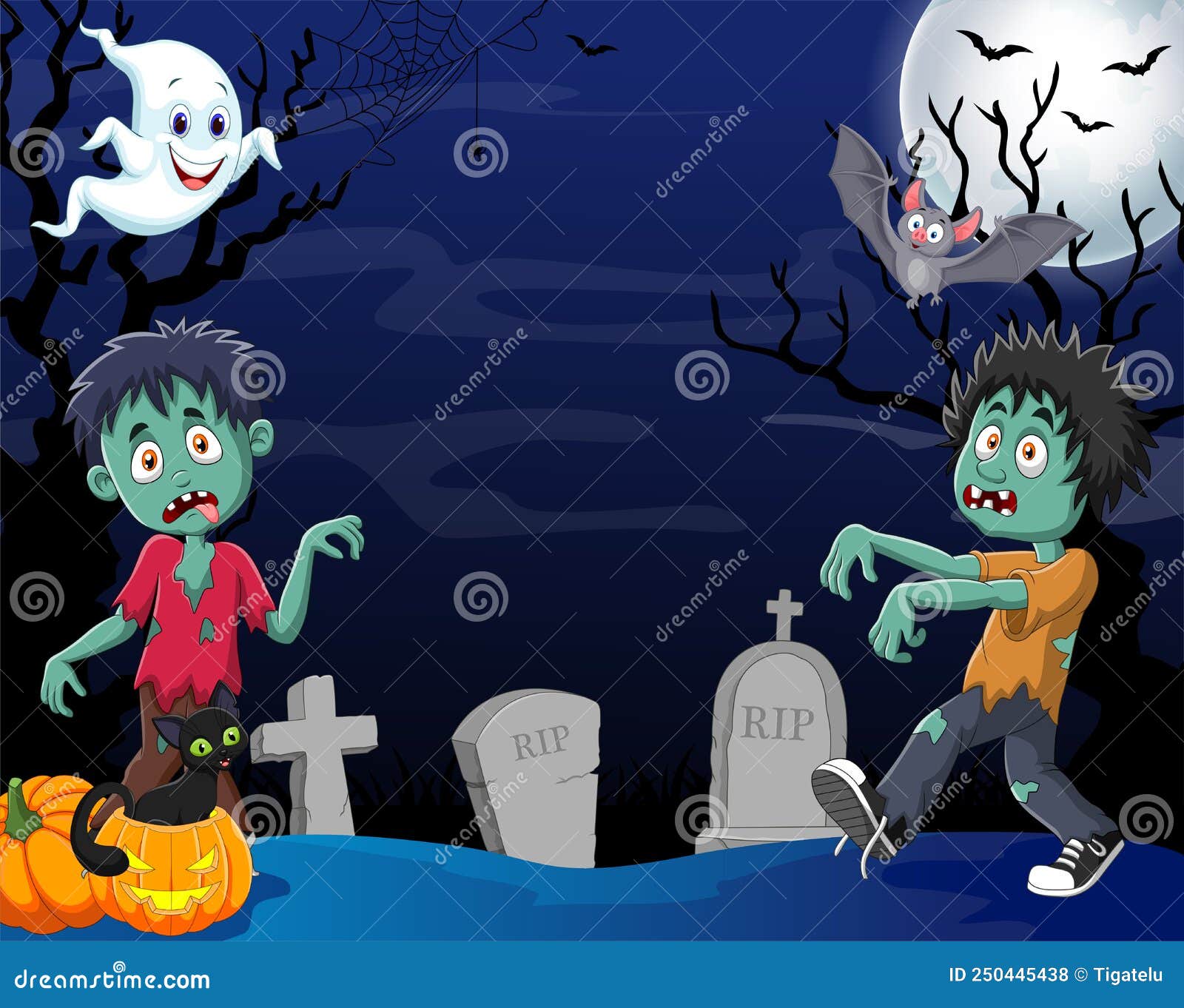Cartoon Zombies Vector Illustration | CartoonDealer.com #59039704