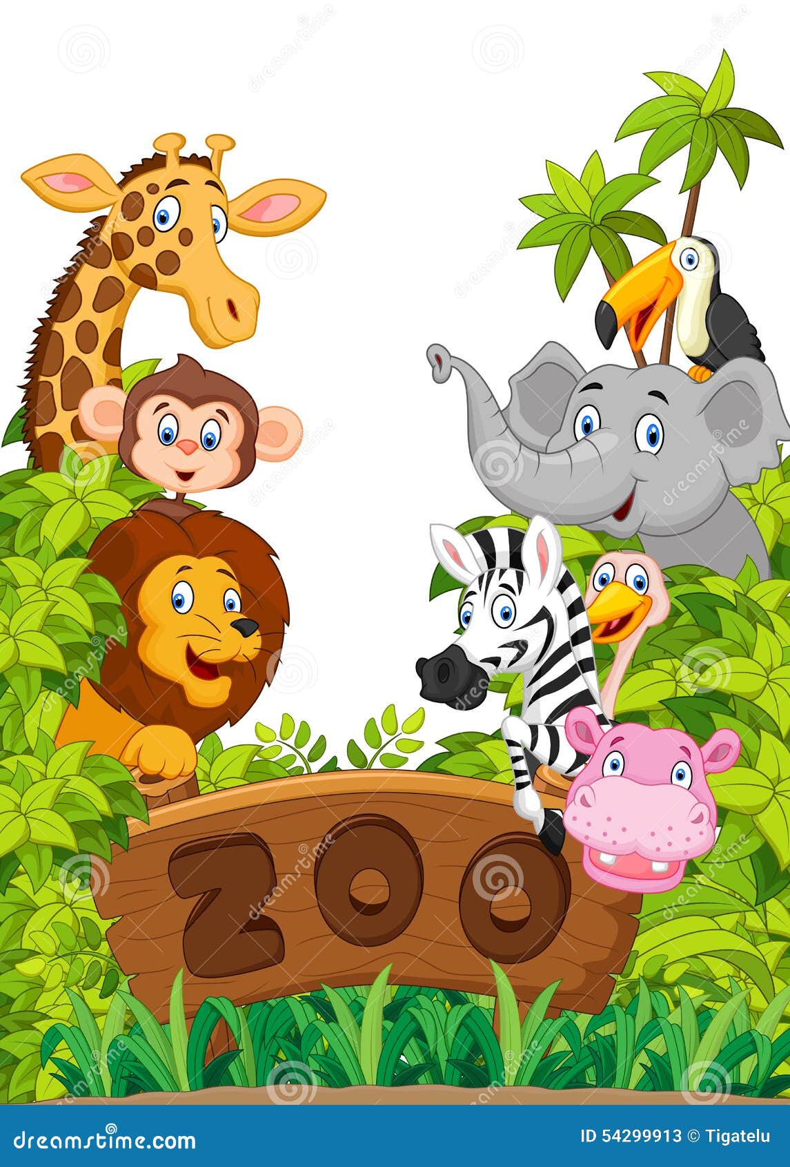Cartoon Zoo Animals Collection | CartoonDealer.com #54299913