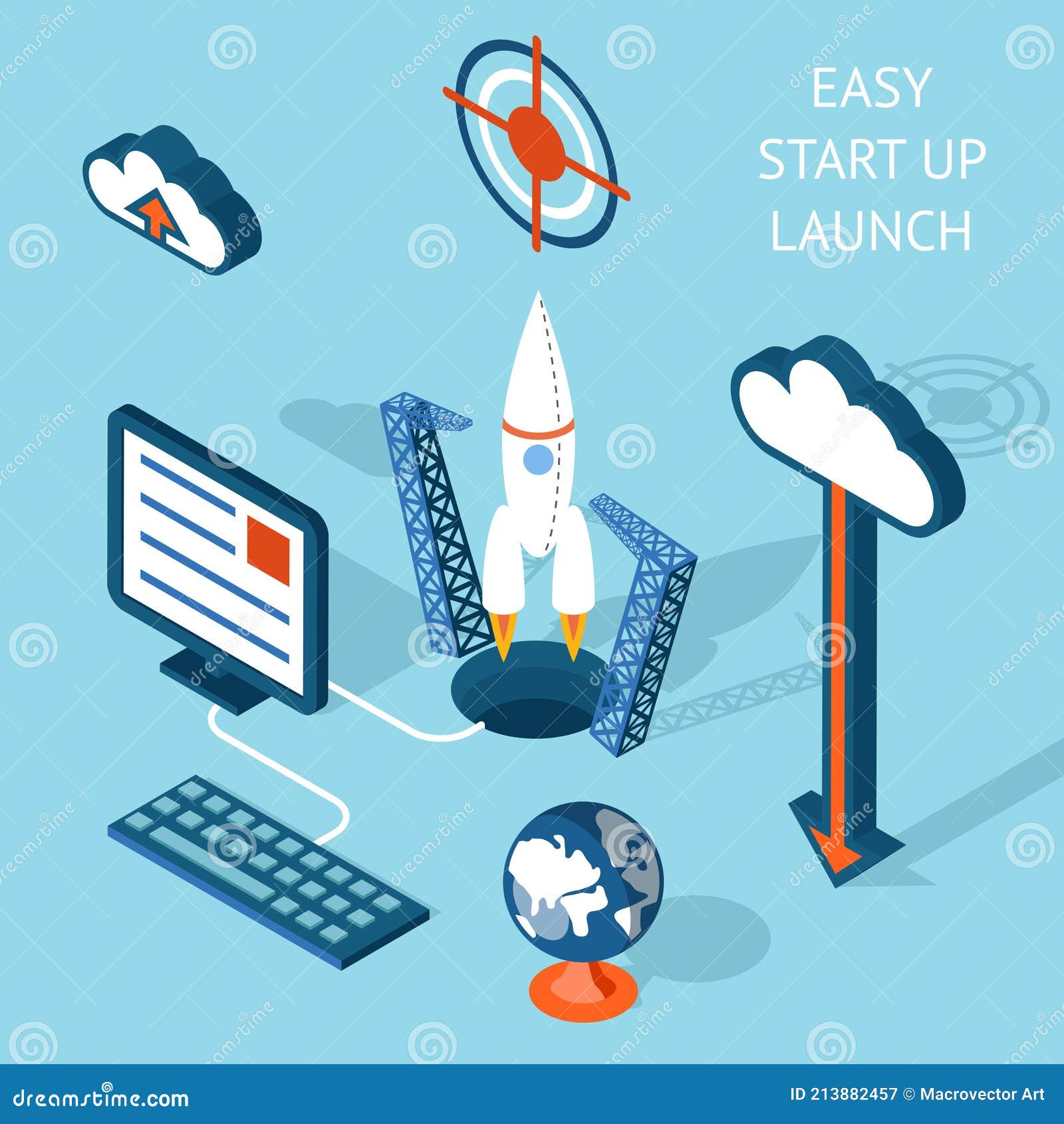 Cartooned Easy Start-up Launch Infographic Design Stock Vector ...