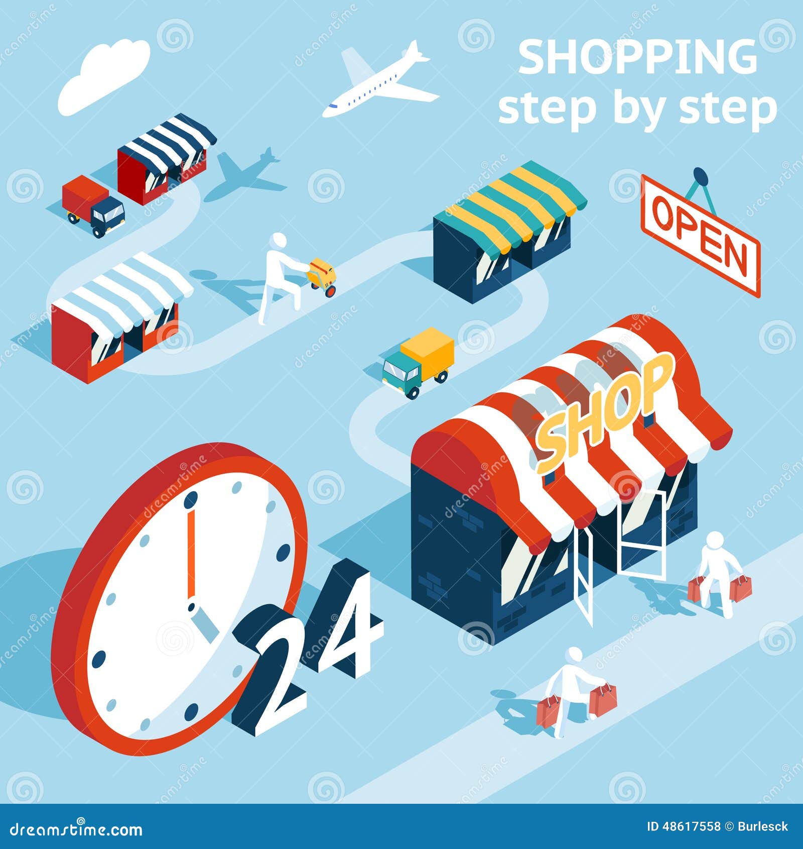 Cartooned Shopping Concept Design Stock Vector - Illustration of ...