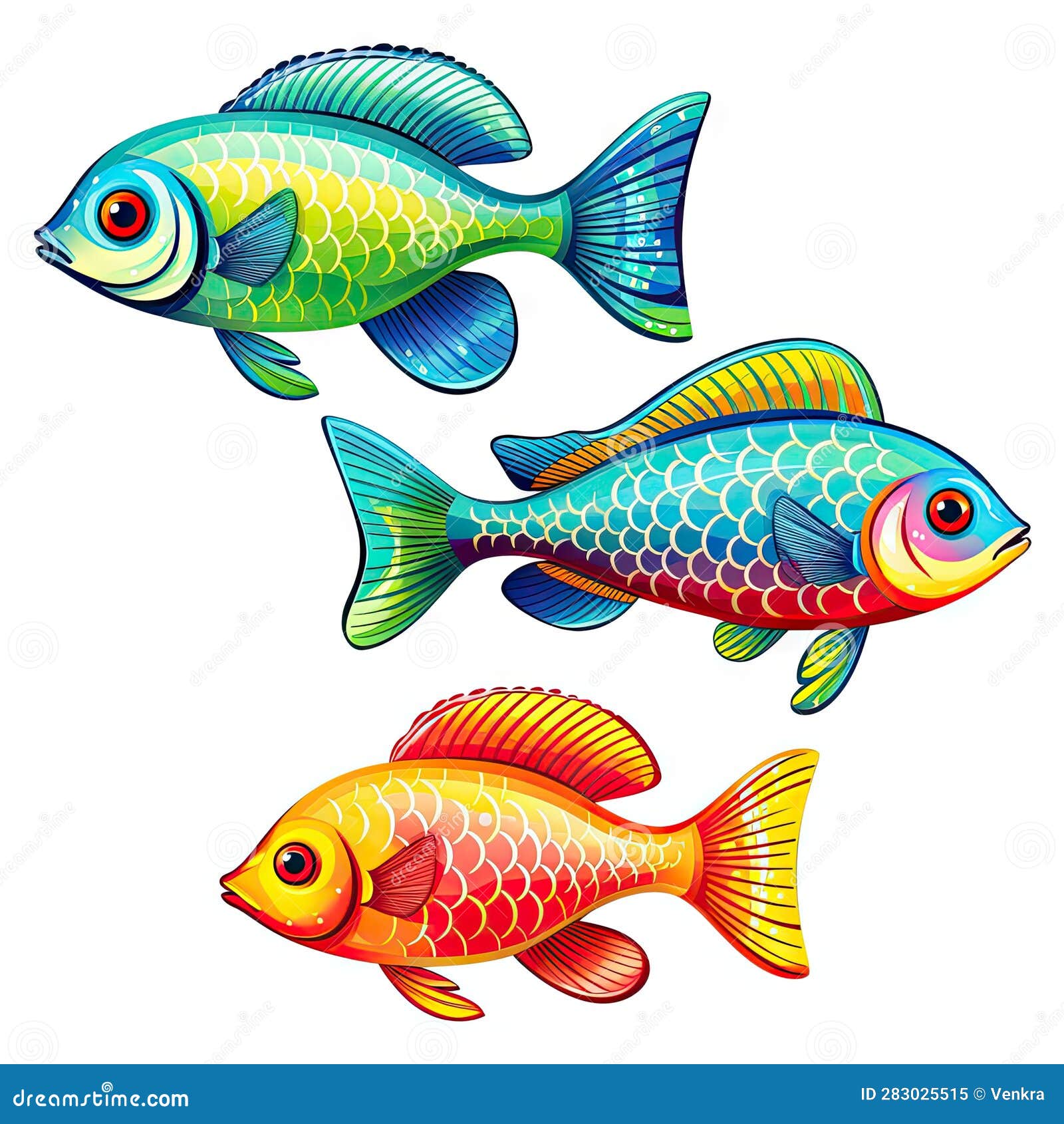 Cartoonish Clip Art Fish Illustration In White Background ...