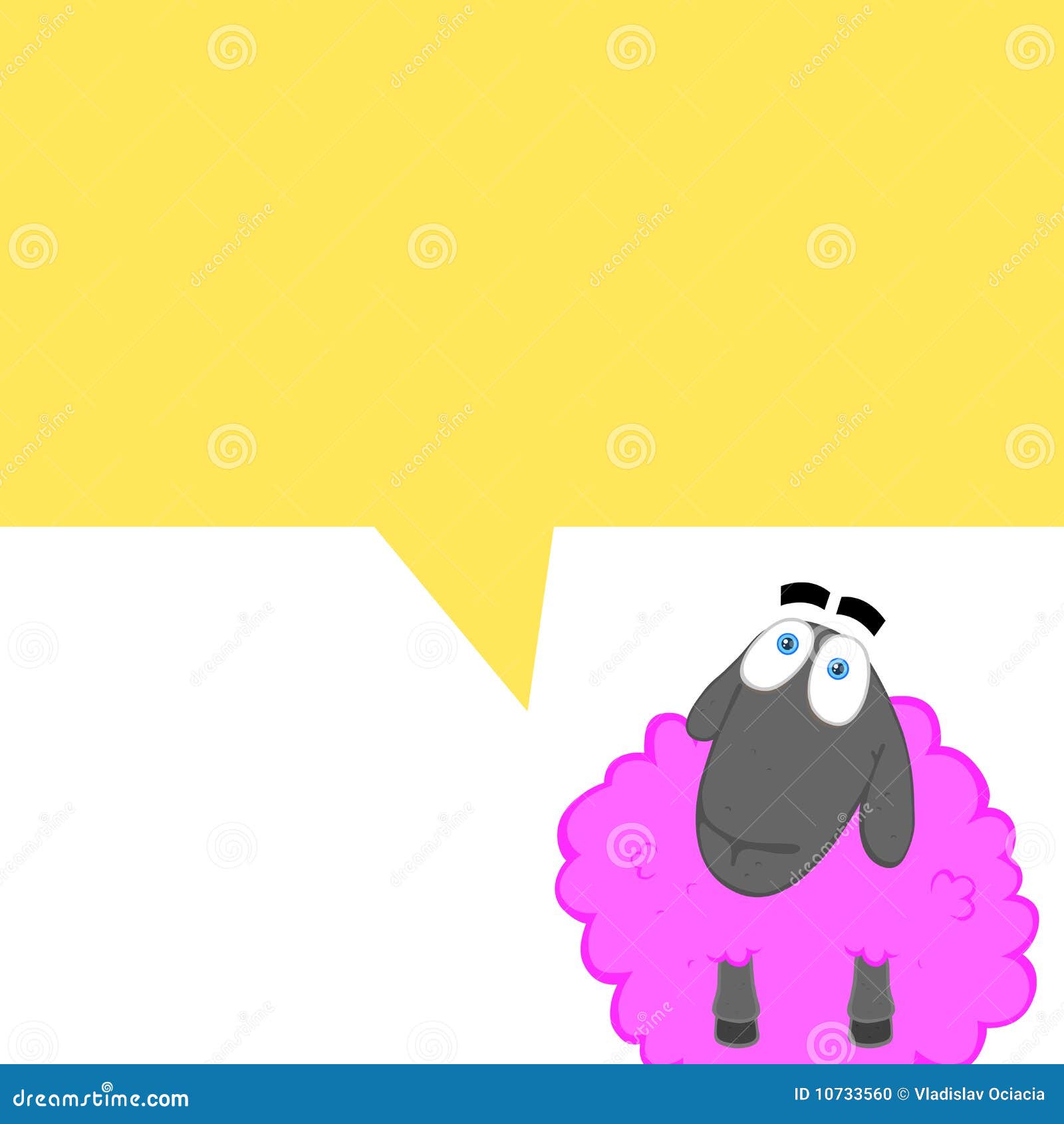 Cartoonish Comics with a Pink Sheep Stock Illustration - Illustration ...