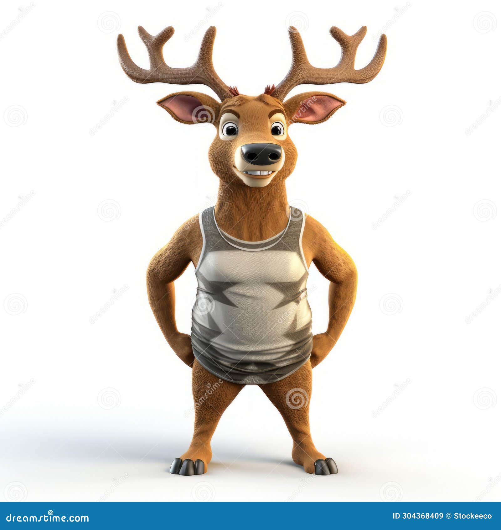 Cartoonish 3d Deer Character Render with Satirical Humor Stock ...