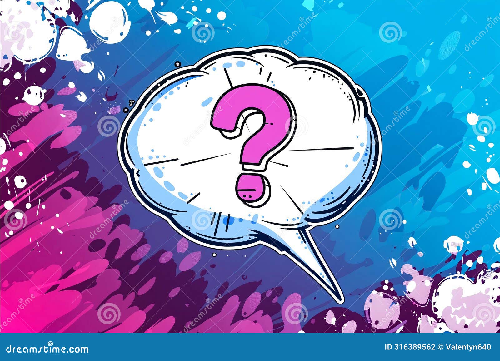 A Cartoonish Drawing of a Question Mark with a Cloud in the Background ...