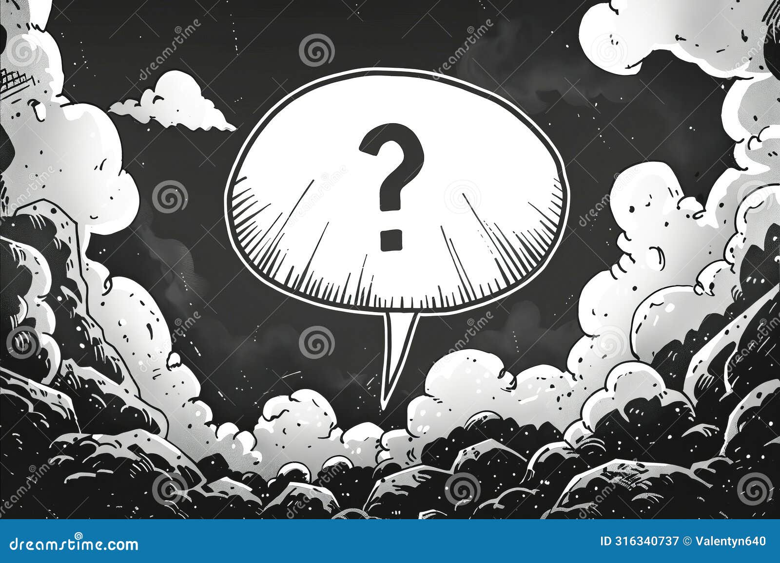 A Cartoonish Drawing of a Question Mark in the Sky. Generative AI Stock ...