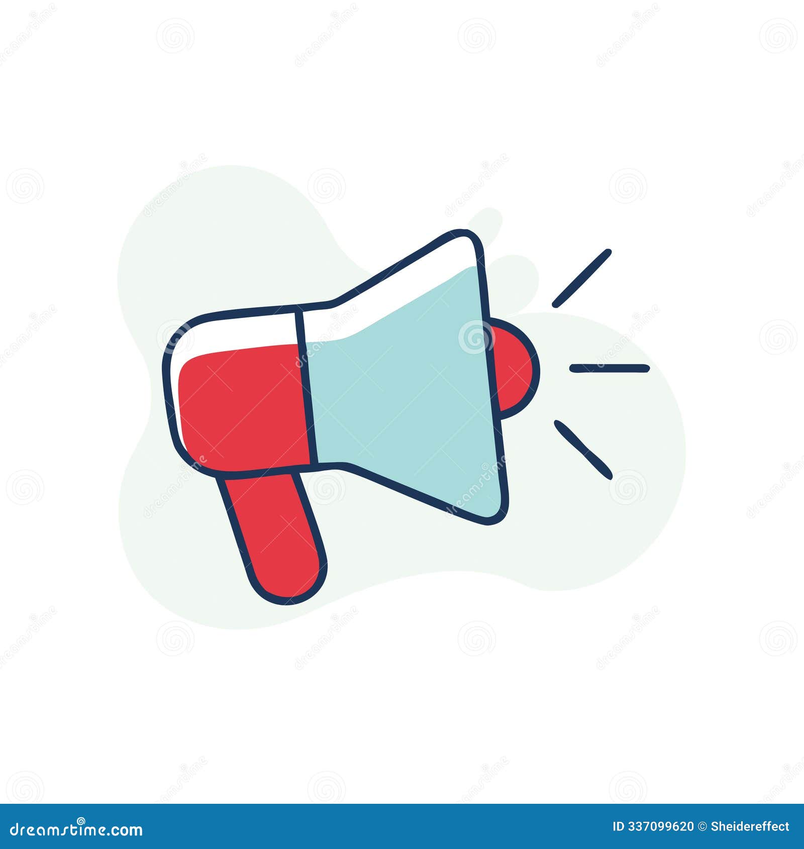 A Cartoonish Red and Blue Microphone with a White Background Stock ...