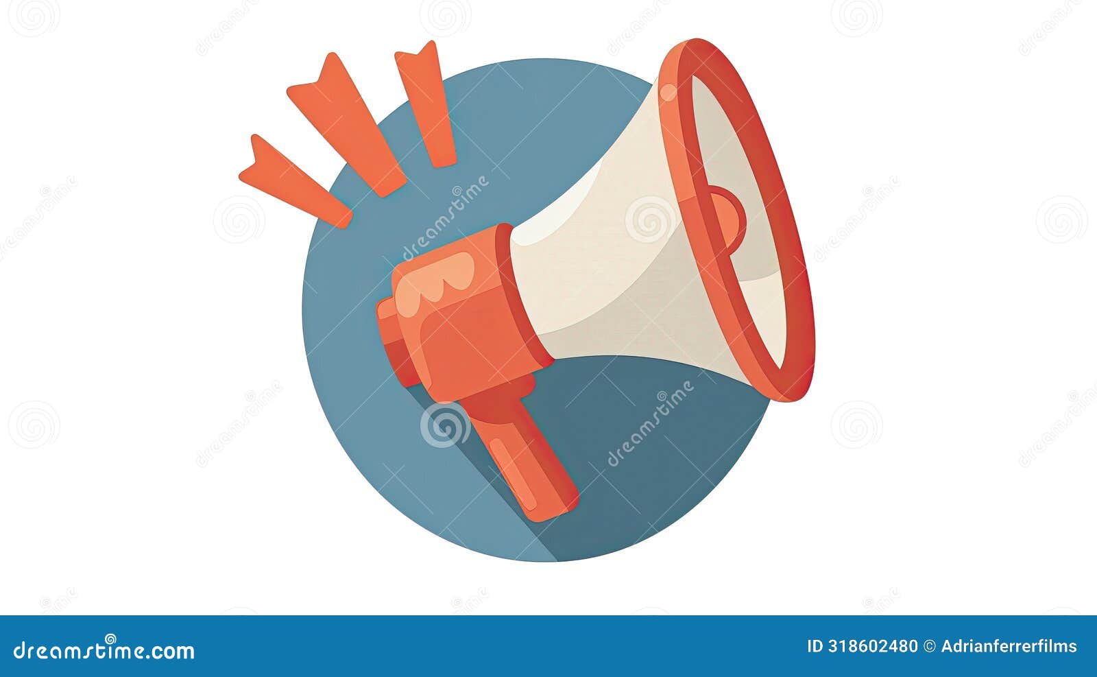 A Cartoonish Red and White Microphone with a White Circle Around it ...