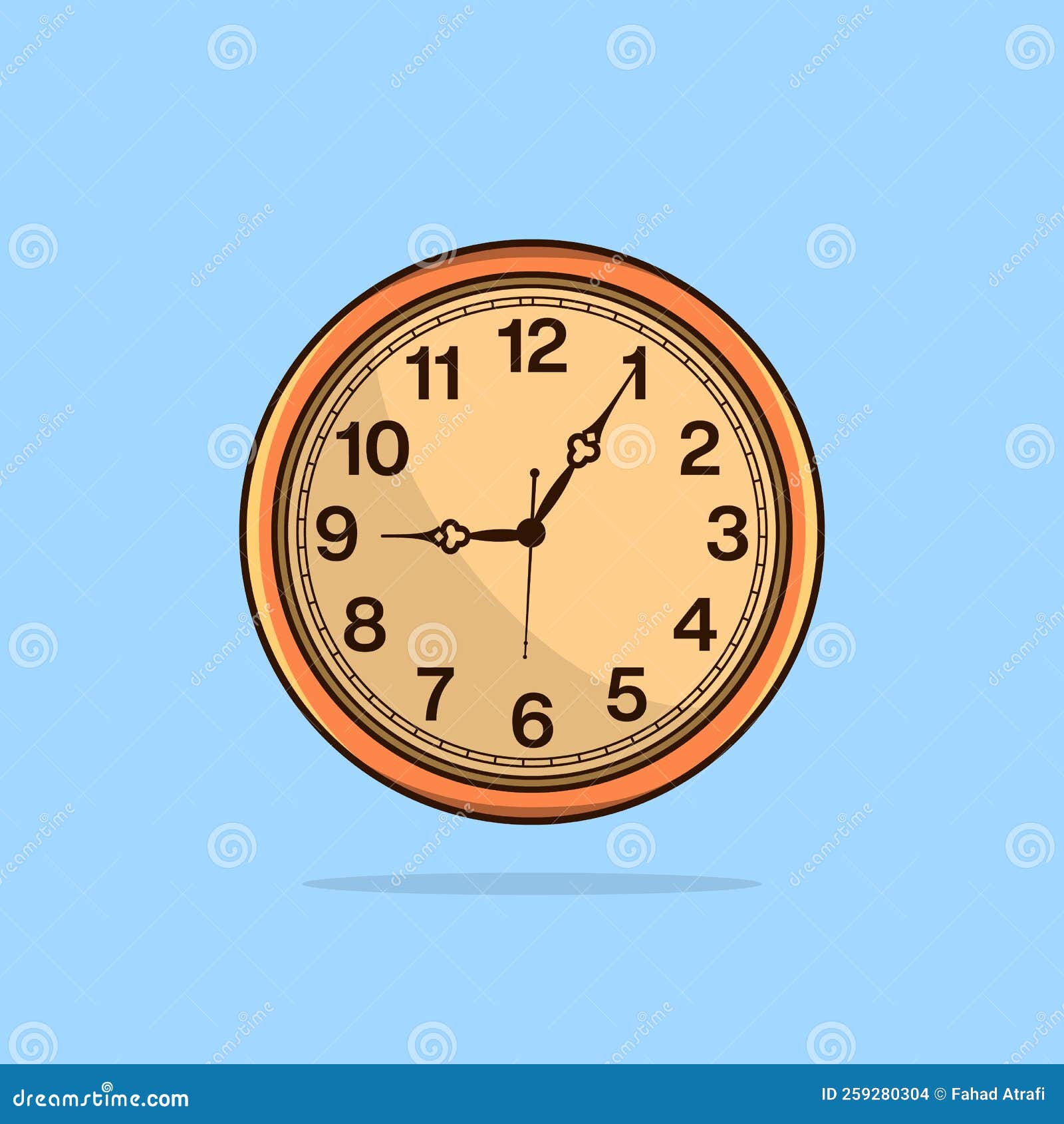 Cartoonish round clock stock vector. Illustration of design - 259280304