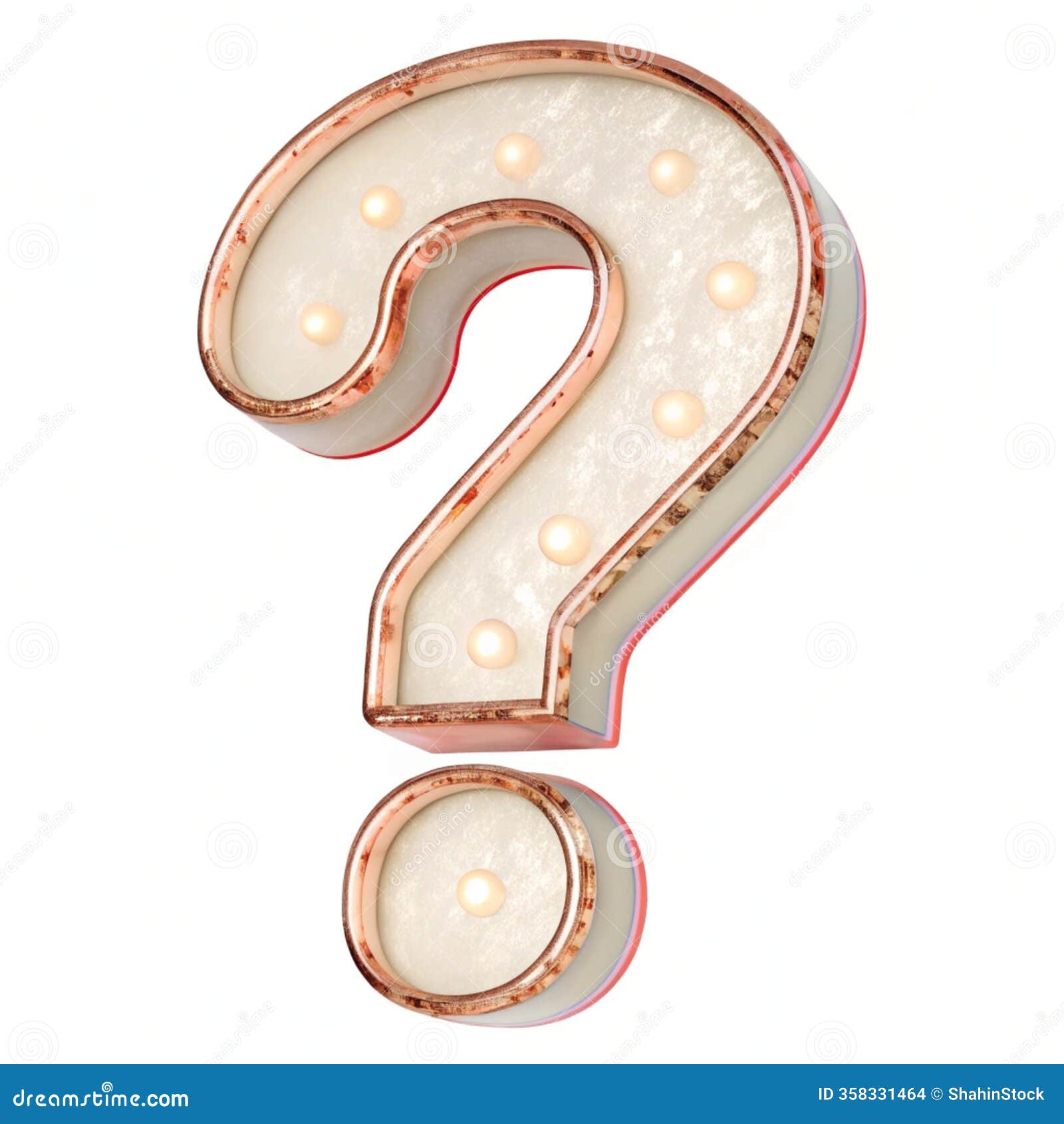 Cartoonish Translucent 3D Question Mark Illustration on White ...