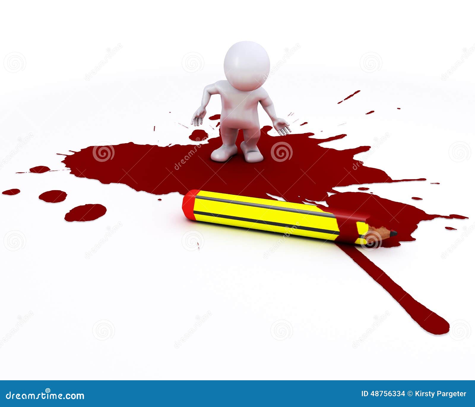 Cartoonist Morph Man With Pencil And Blood Royalty-Free Stock Image ...