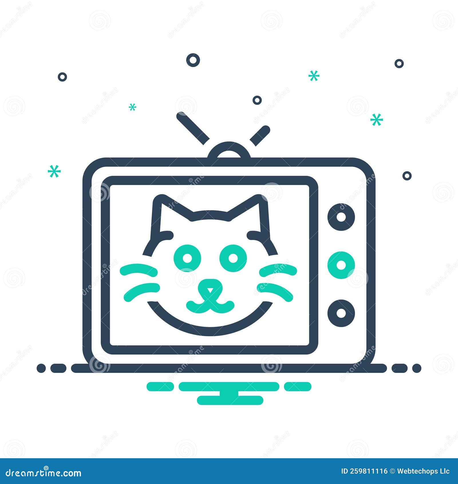 Mix Icon for Cartoons, Tv and Broadcasting Stock Illustration ...