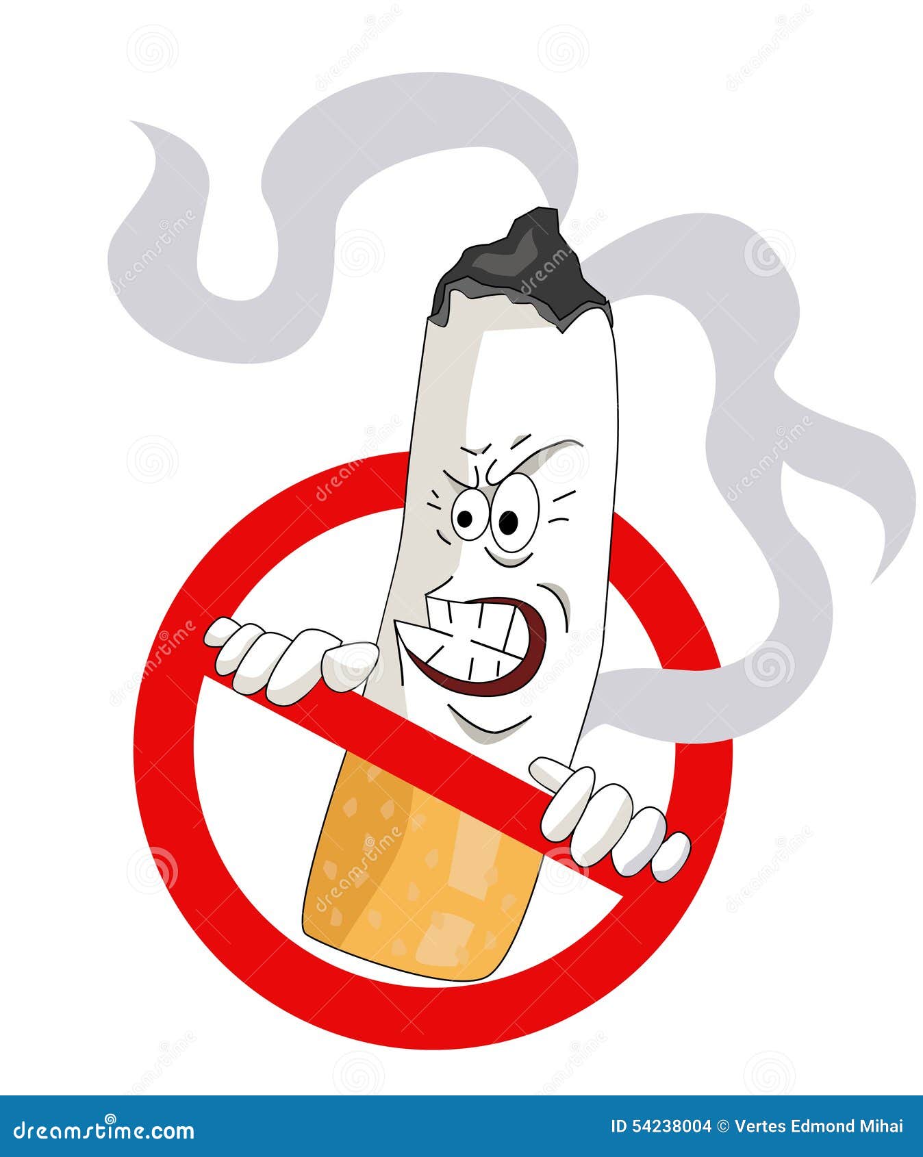 Cartoons No Smoking Sign stock vector. Illustration of death - 54238004