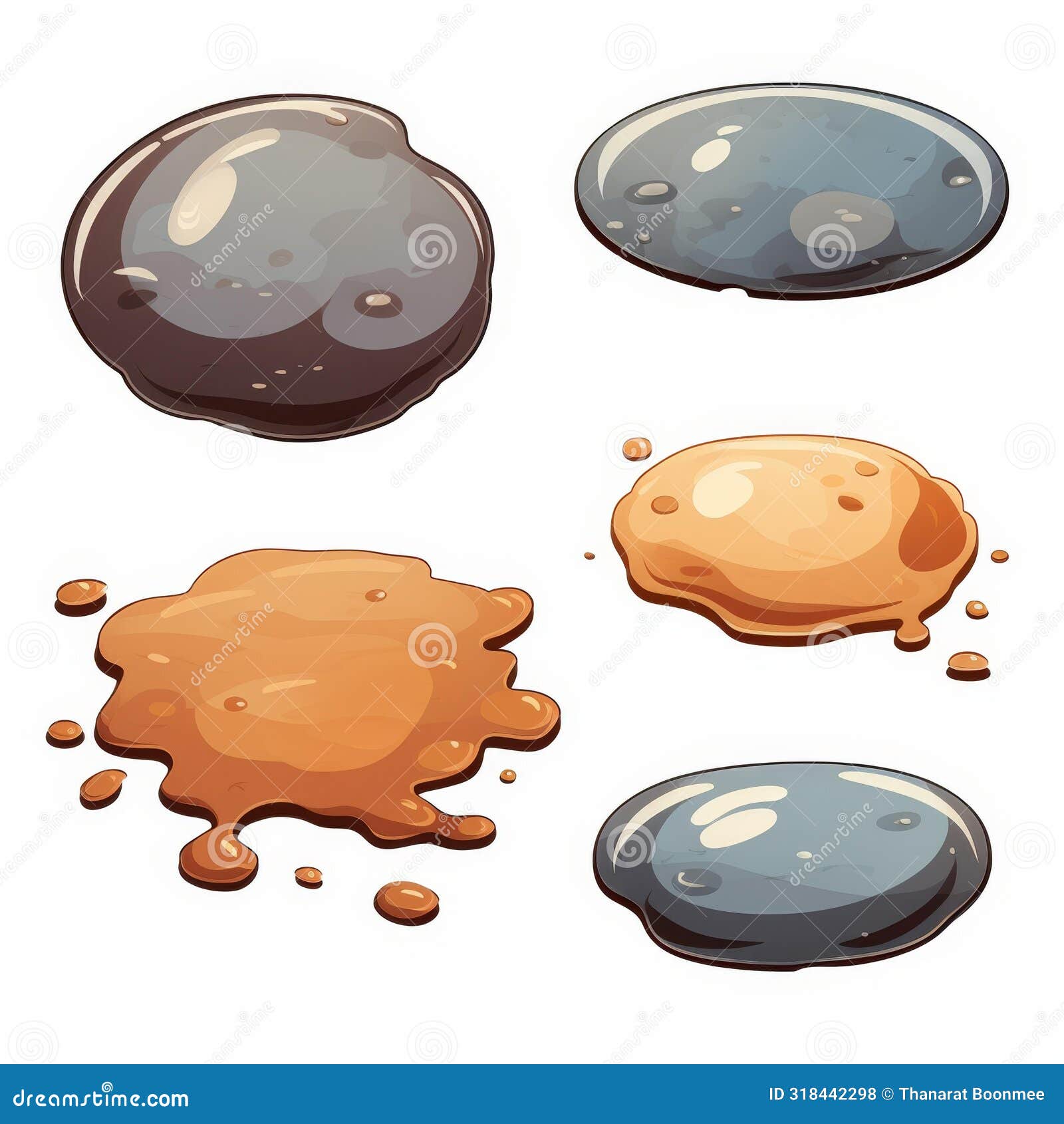 Cartoonstyle Vector Puddle, Isolated on a White Background, Ai ...