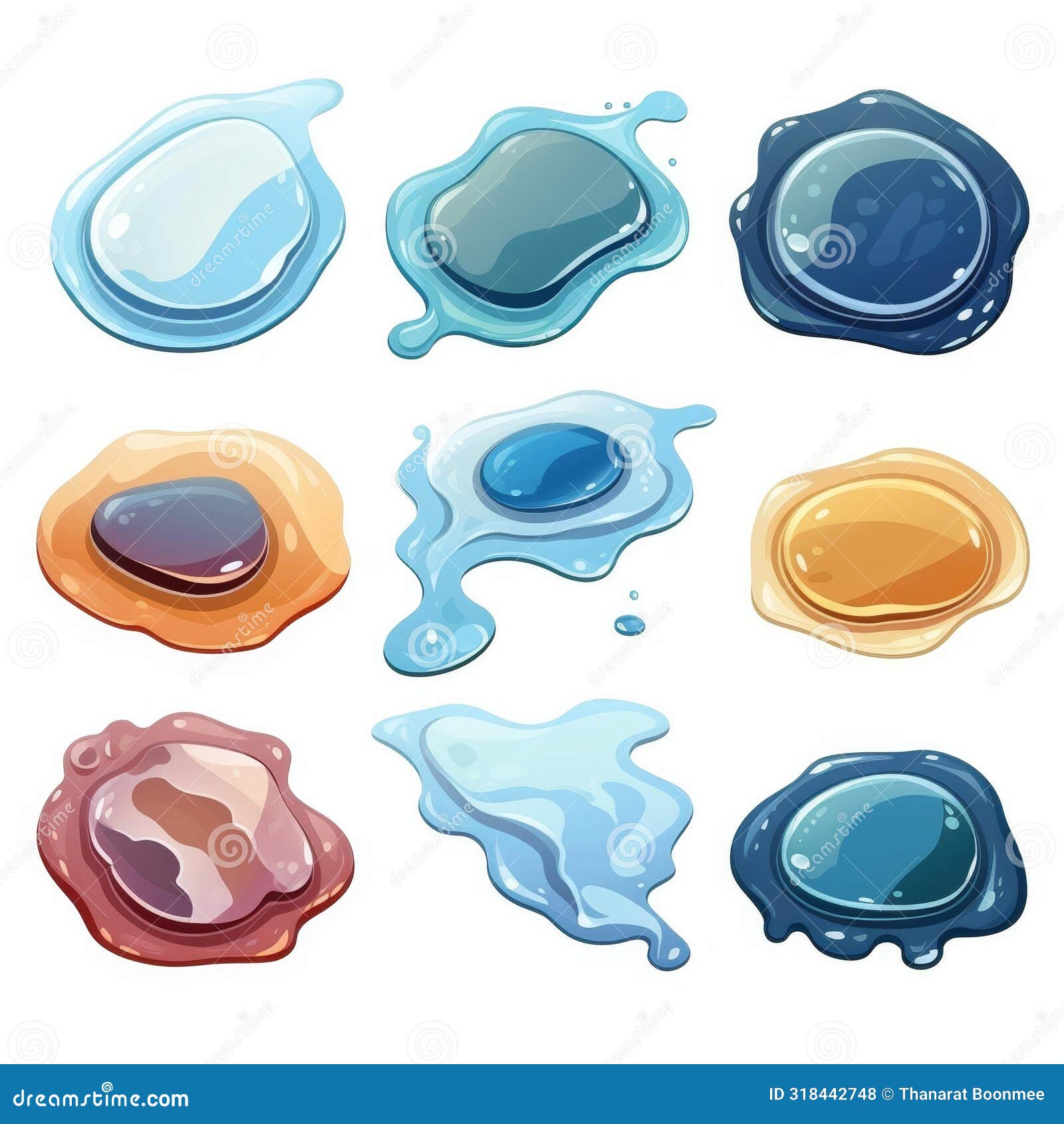 Cartoonstyle Vector Puddle, Isolated on a White Background, Ai ...