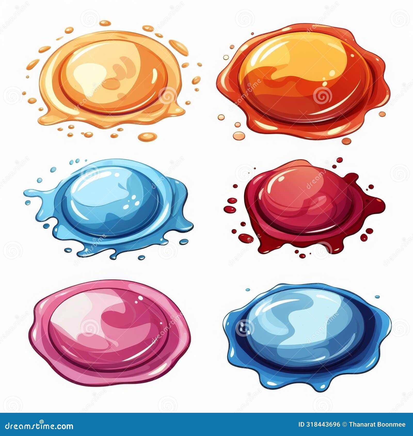 Cartoonstyle Vector Puddle, Isolated on a White Background, Ai ...