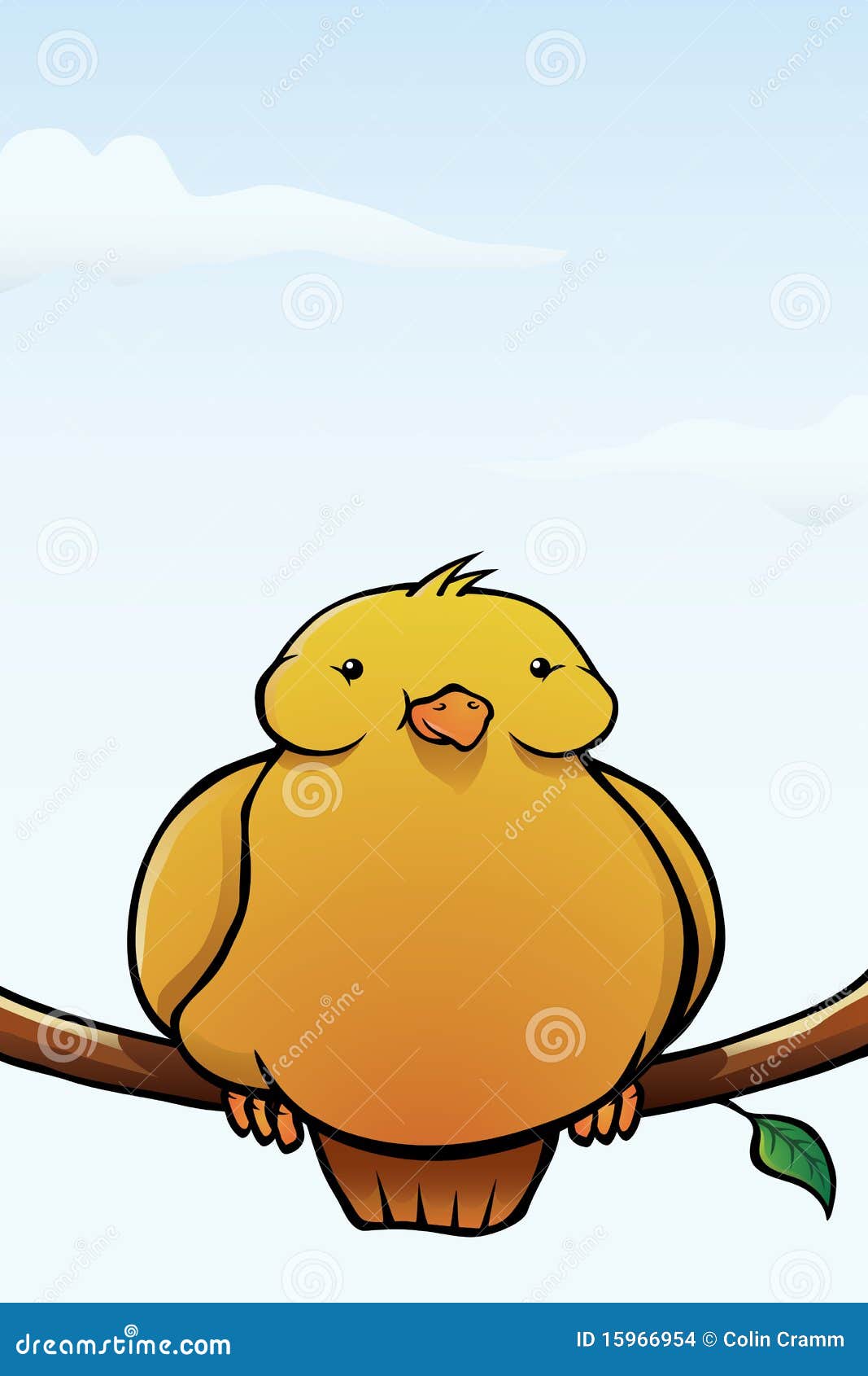 Cartoony yellow fat bird stock vector. Illustration of cute - 15966954