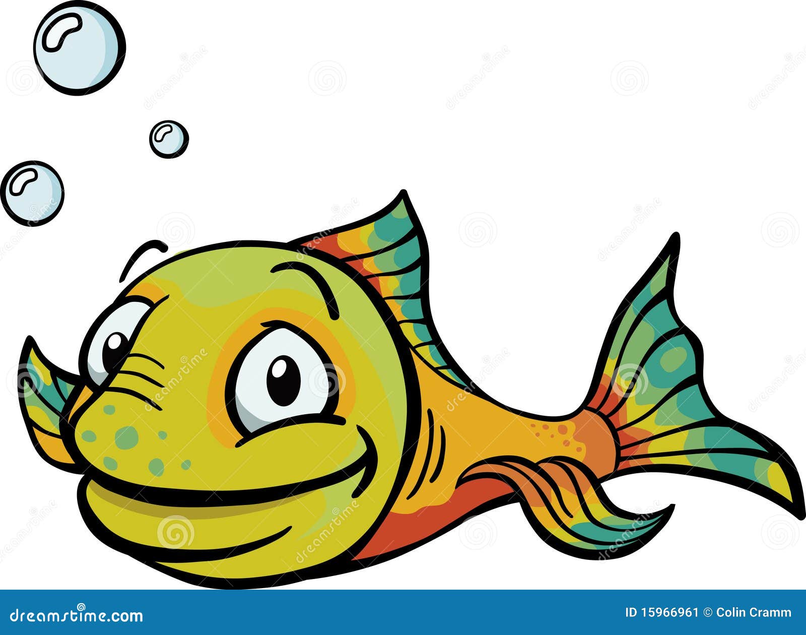 Cartoony yellow fish stock vector. Illustration of animal - 15966961