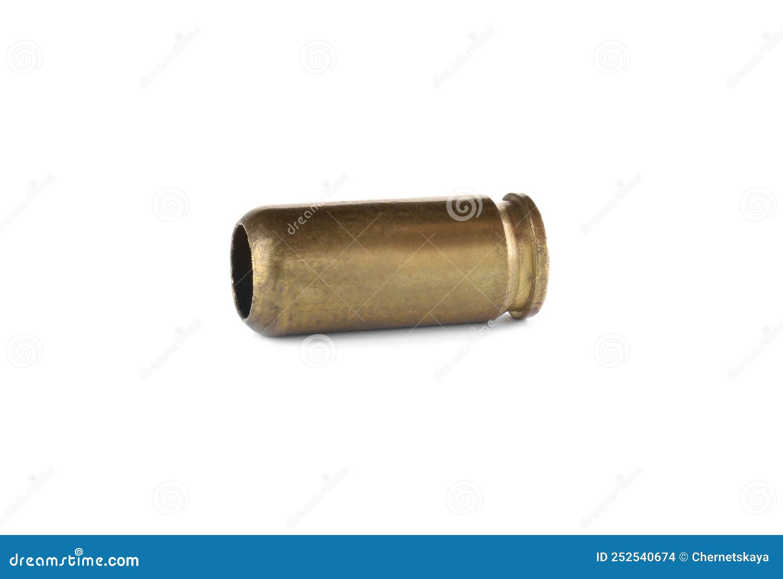 Cartridge Case Isolated on White. Firearm Ammunition Stock Photo ...