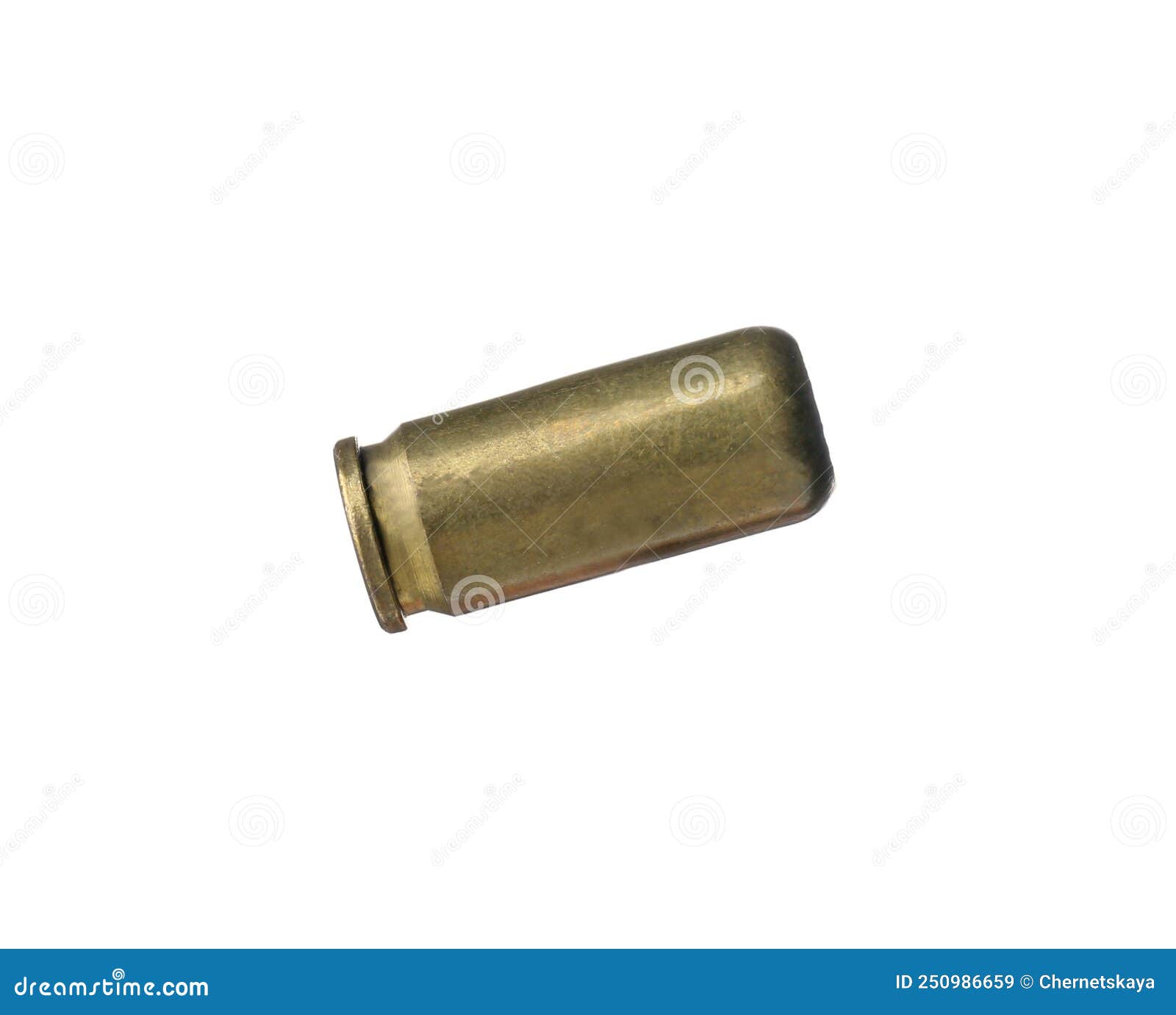 Cartridge Case Isolated on White. Firearm Ammunition Stock Image ...
