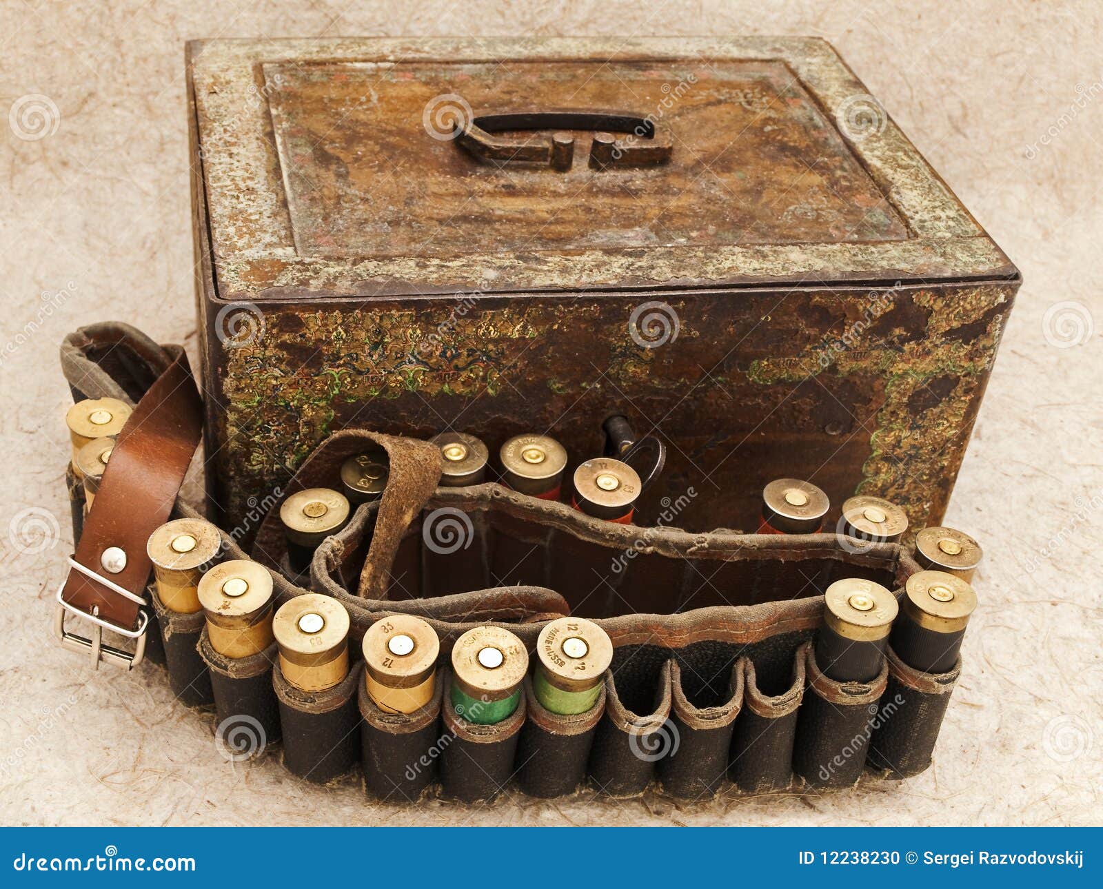 Hunting Rifle Hanging On A Wall With Deer Foot Gun Rack Royalty-Free ...