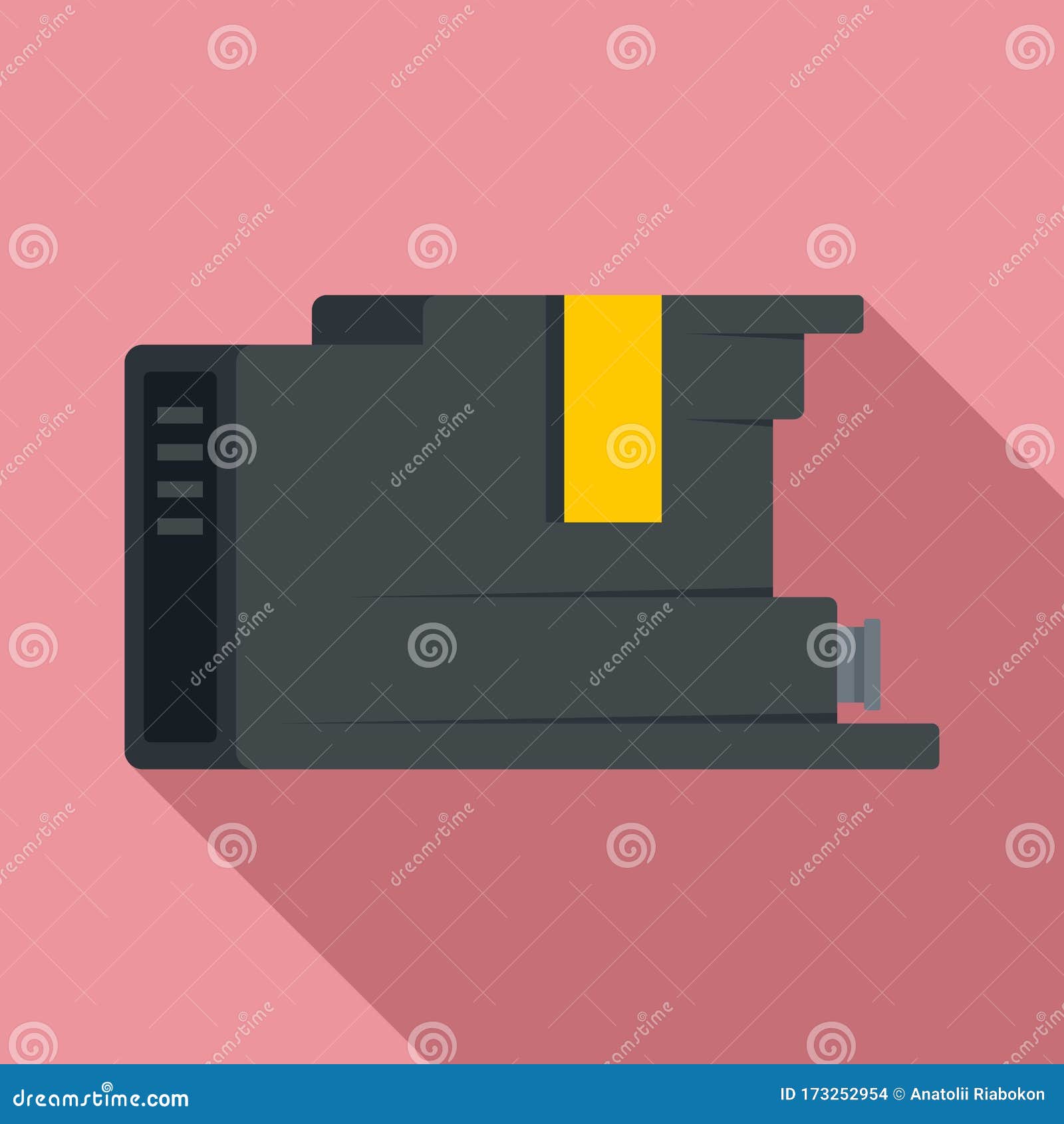 Cartridge icon, flat style stock vector. Illustration of plastic ...
