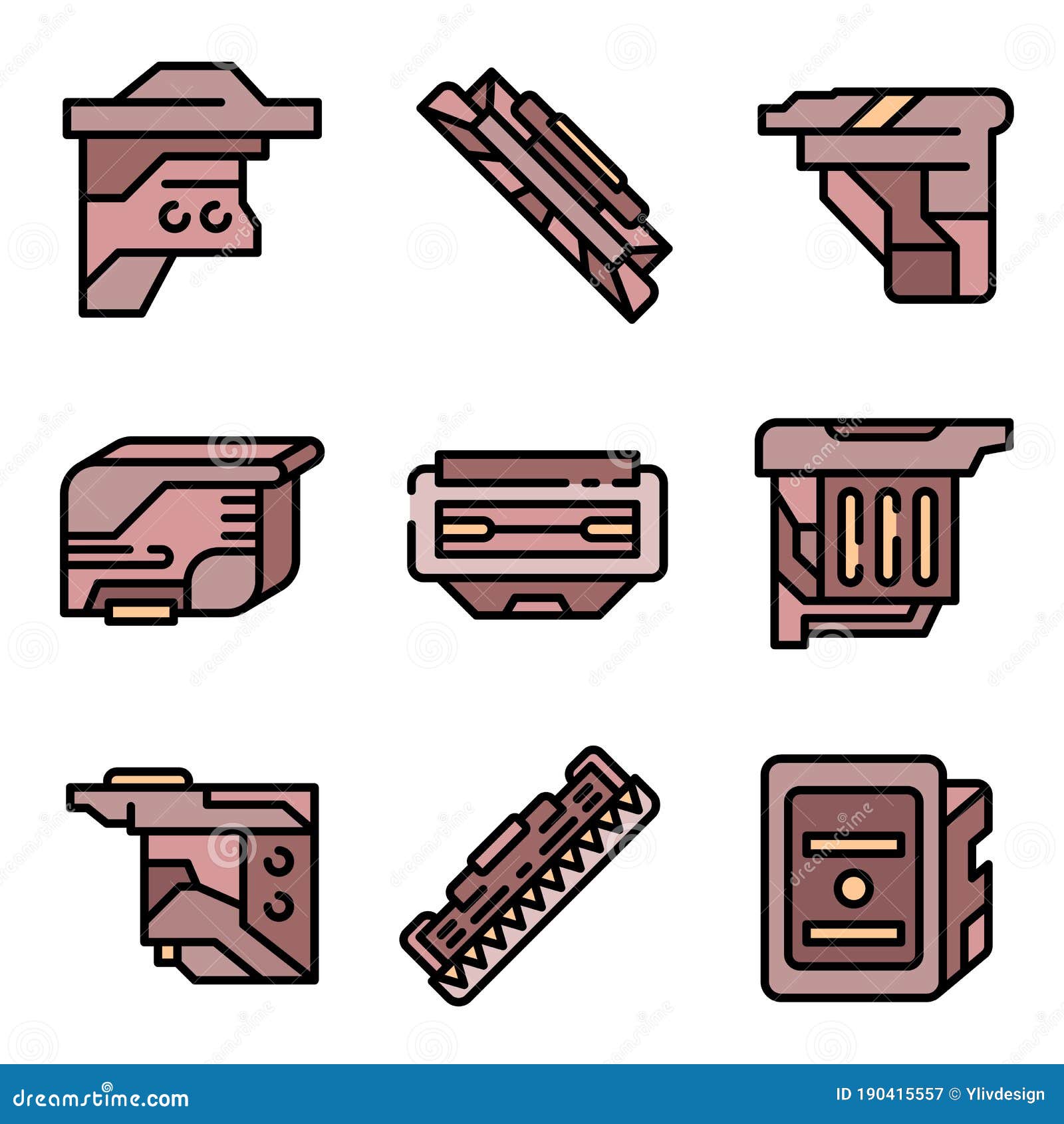 Cartridge Icons Set Vector Flat Stock Vector - Illustration of logo ...