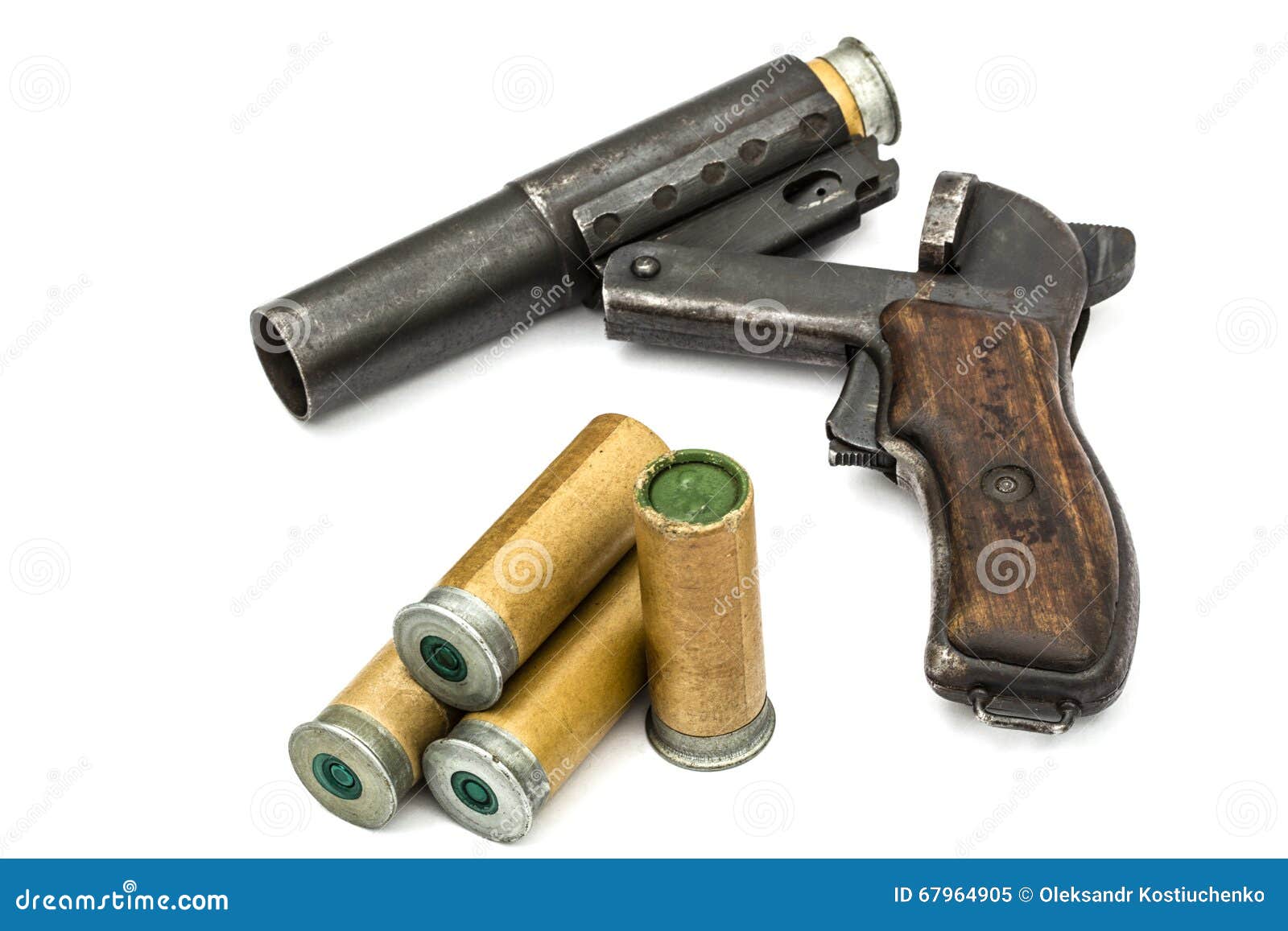 Cartridge is Inserted into the Barrel Flare Gun, Isolated Stock Image ...