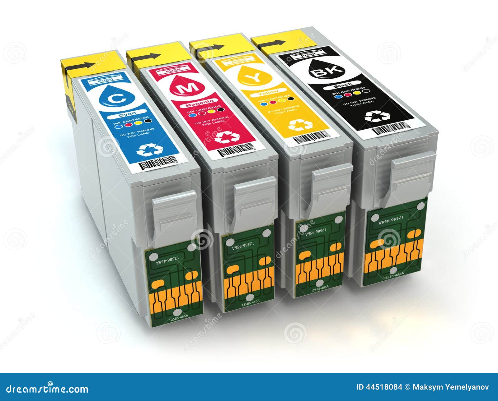 Cartridges for Colour Inkjet Printer. CMYK. Stock Illustration ...