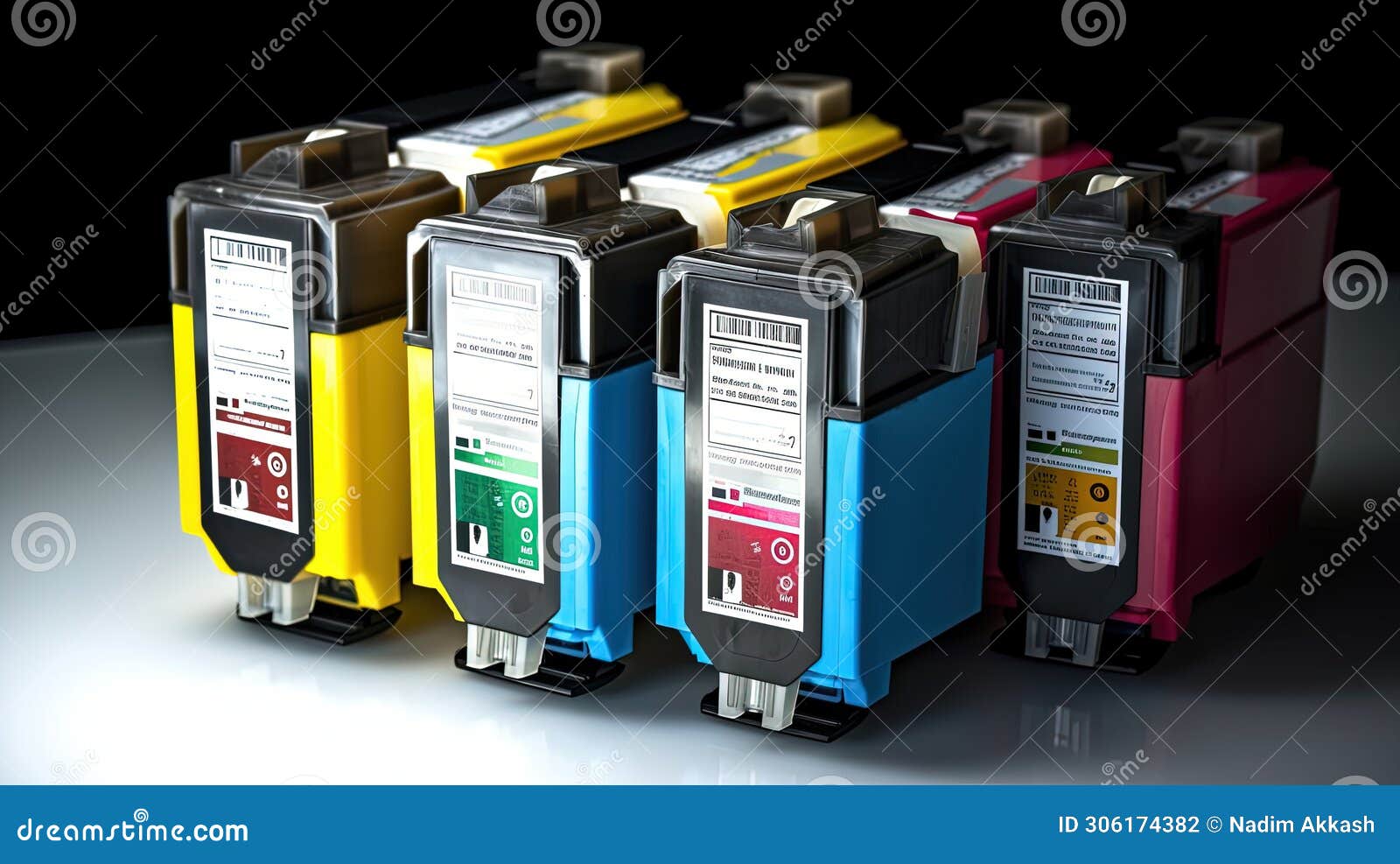 Cartridges for Colour Inkjet Printer. CMYK. Generative Ai Stock ...