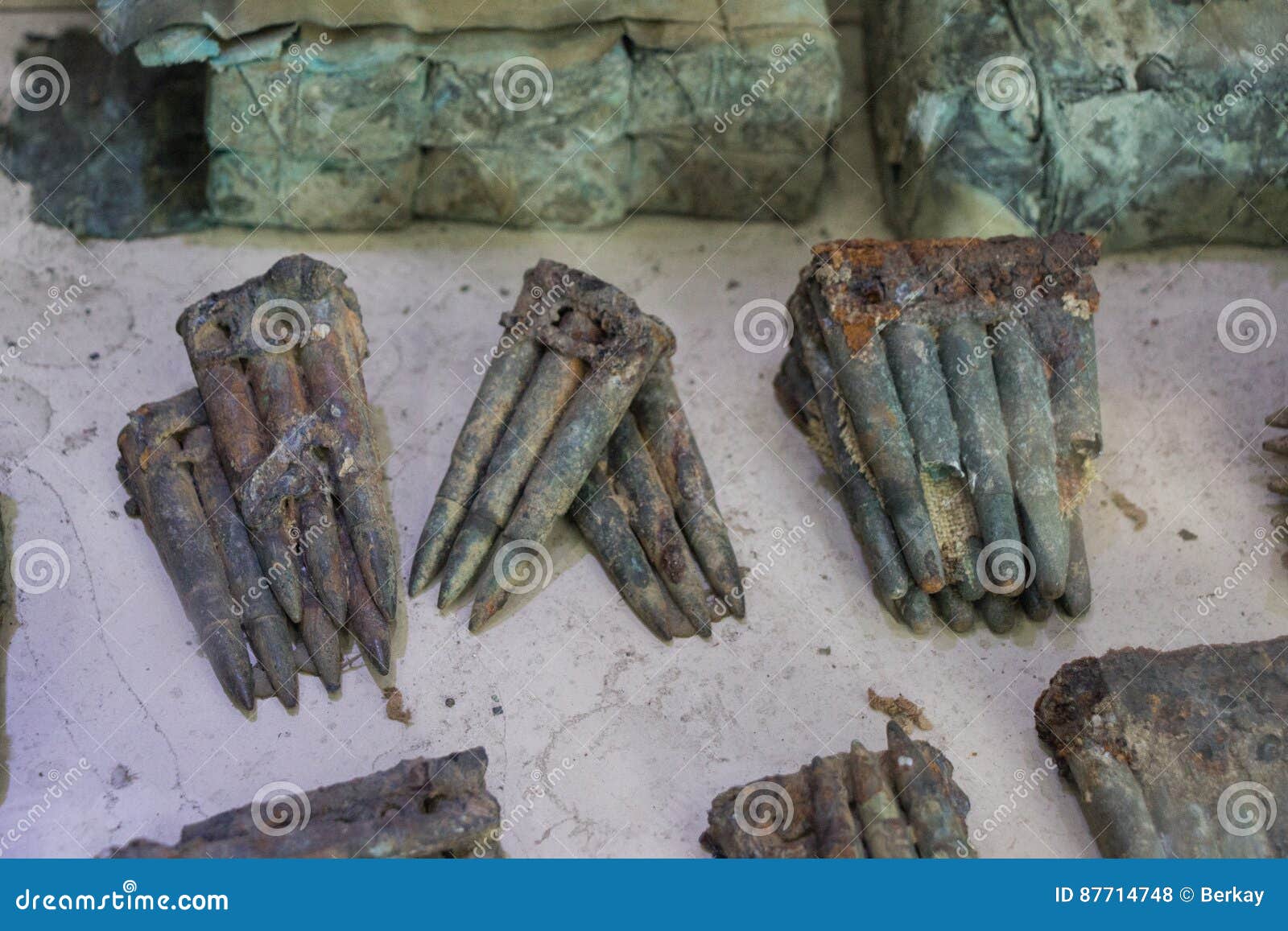 Cartridges of Rusty Bullet Ammunition Stock Photo - Image of shell ...