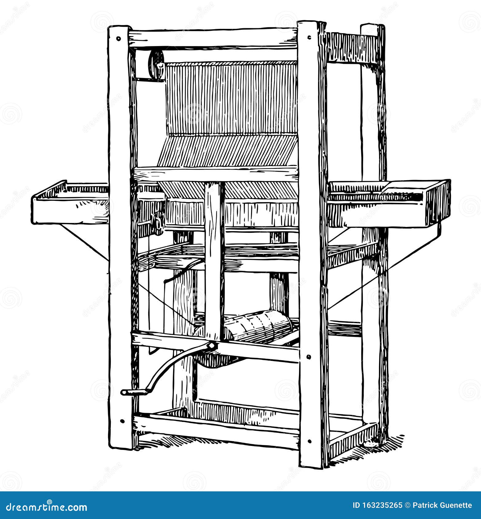 Cartwright First Power Loom Vintage Illustration Stock Vector ...