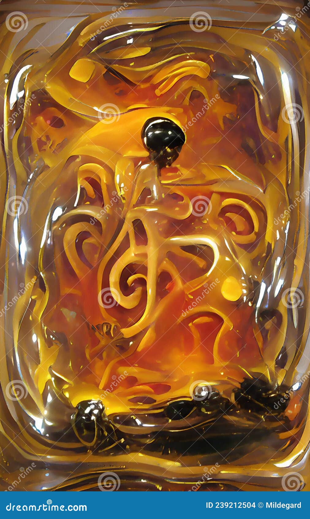 Carved Amber - Abstract Digital Art Stock Illustration - Illustration ...