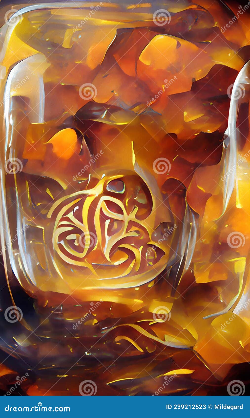 Carved Amber - Abstract Digital Art Stock Illustration - Illustration ...
