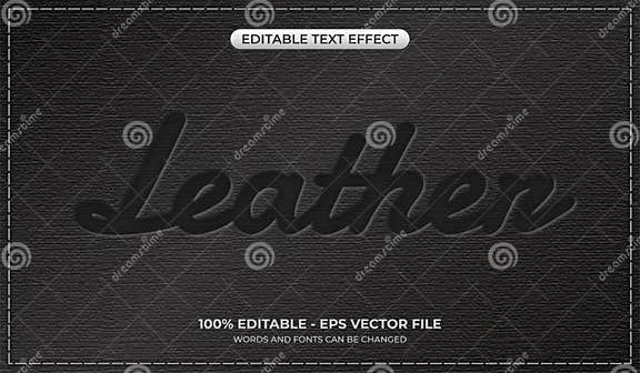 Carved Black Leather Text Effect. Editable Engraved Text Effect on the ...