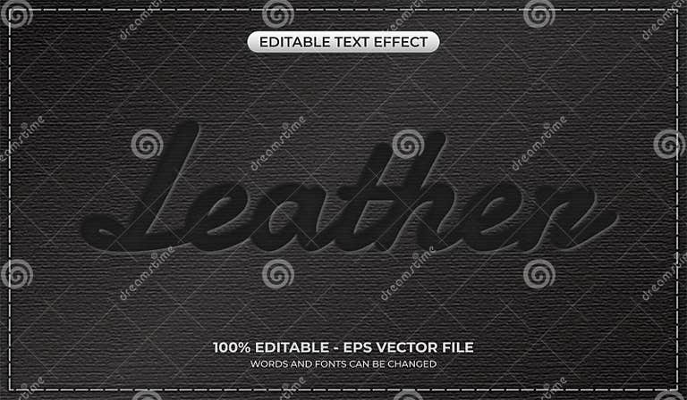 Carved Black Leather Text Effect. Editable Engraved Text Effect on the ...