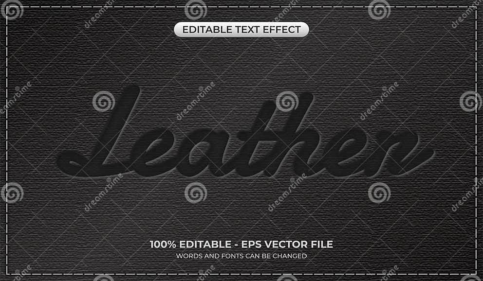 Carved Black Leather Text Effect. Editable Engraved Text Effect on the ...