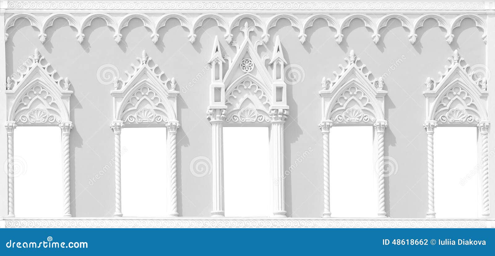 Carved Colonnade with Arches Stock Photo - Image of colonnade, fantasy ...