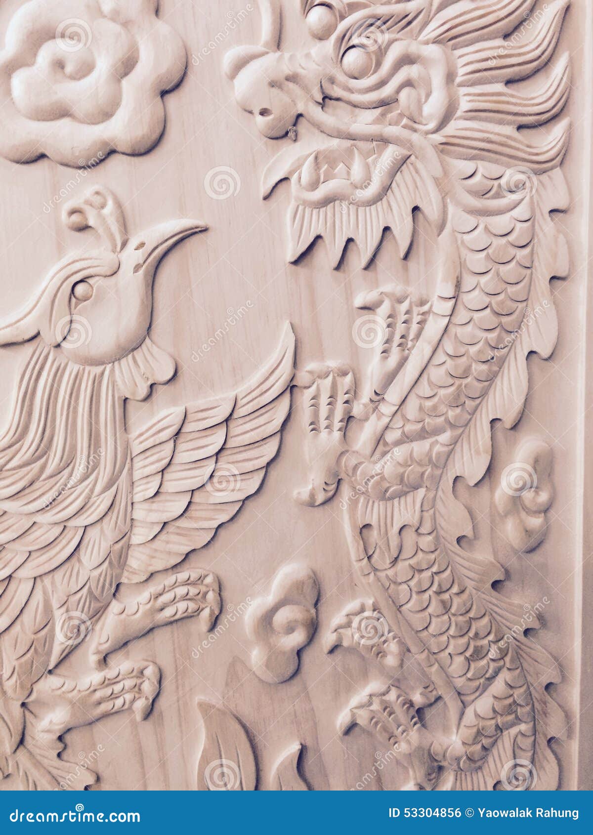 Carved Dragon and Bird Tablet Stock Photo - Image of snake, elaborate ...