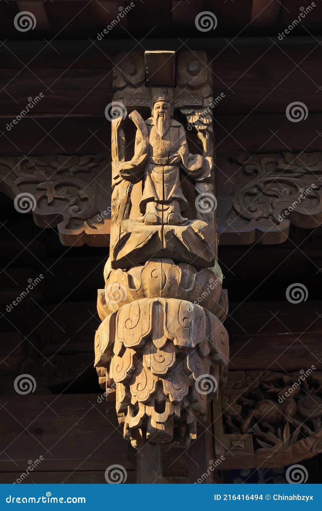 Carved Figures in Front of the Door Stock Photo - Image of sculpture ...