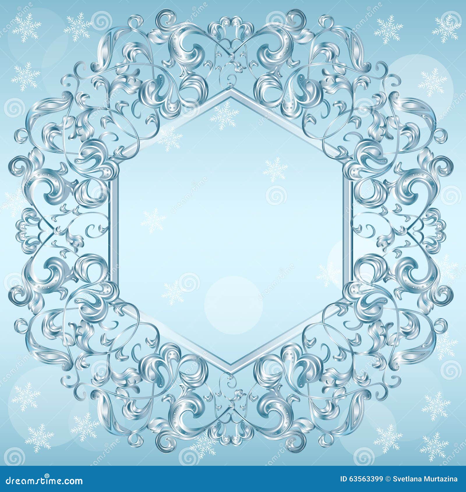 Carved Frame of Ice for Picture or Photo Stock Vector - Illustration of ...