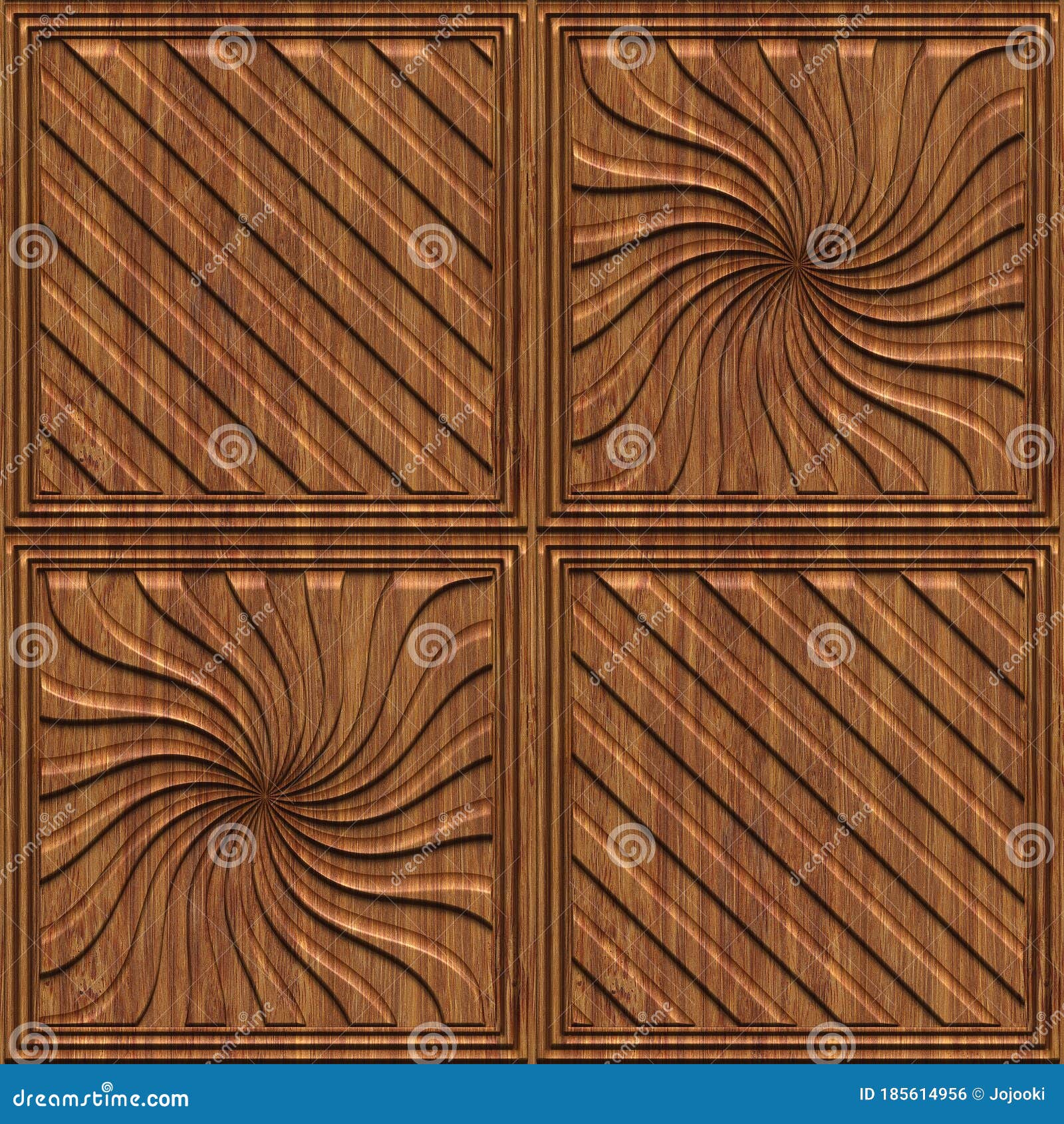 Carved Geometric Pattern on Wood Background Texture, Panel, 3d ...